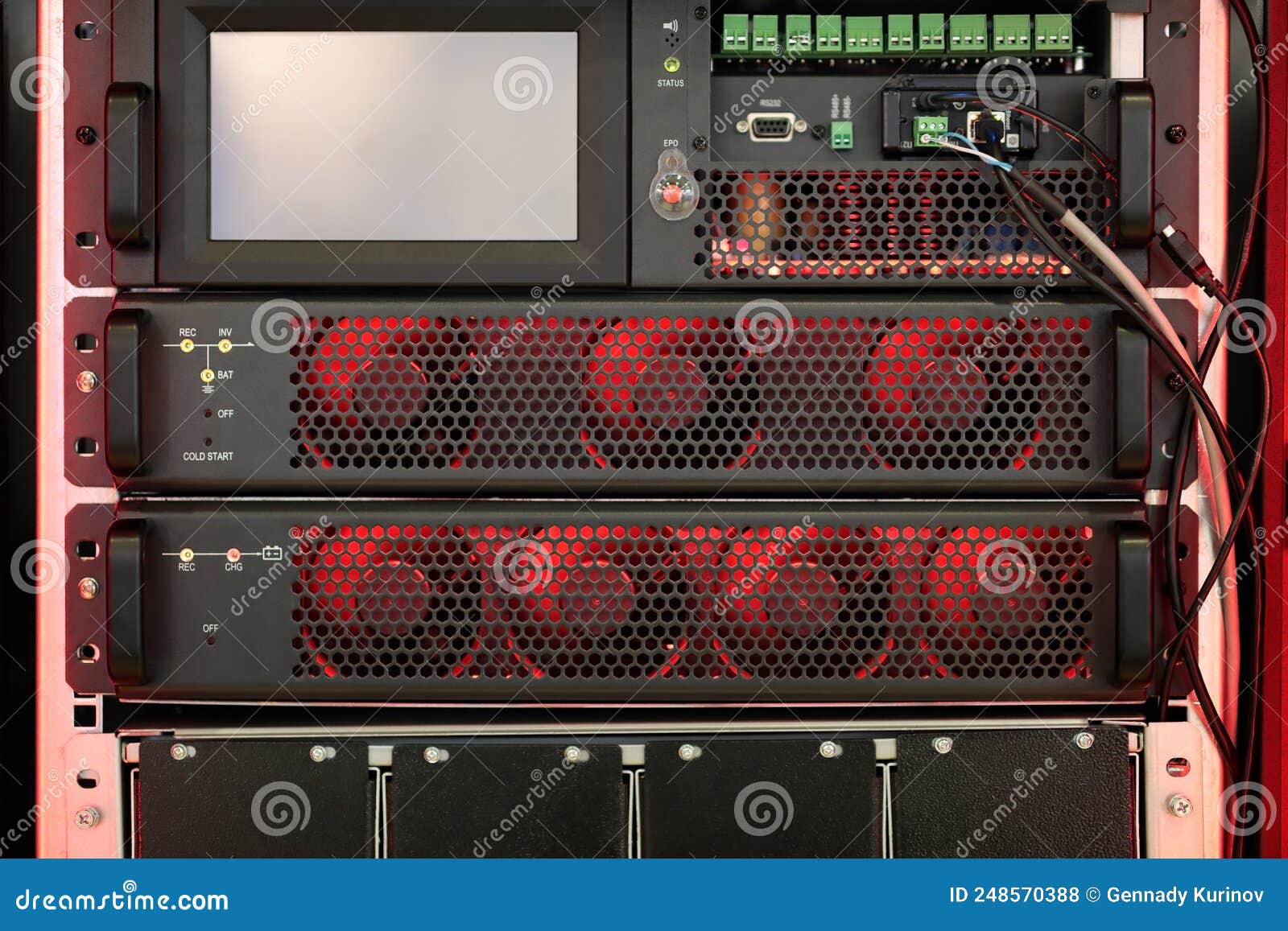 Close Up of Data Center Equipment in a Rack Stock Photo - Image of ...