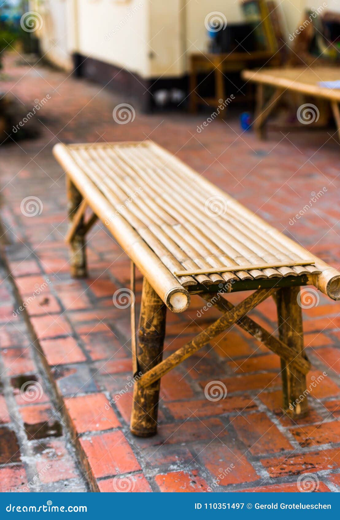 Close-up De Bambu Do Banco, Luang Prabang, Laos Vertical Imagem de ...