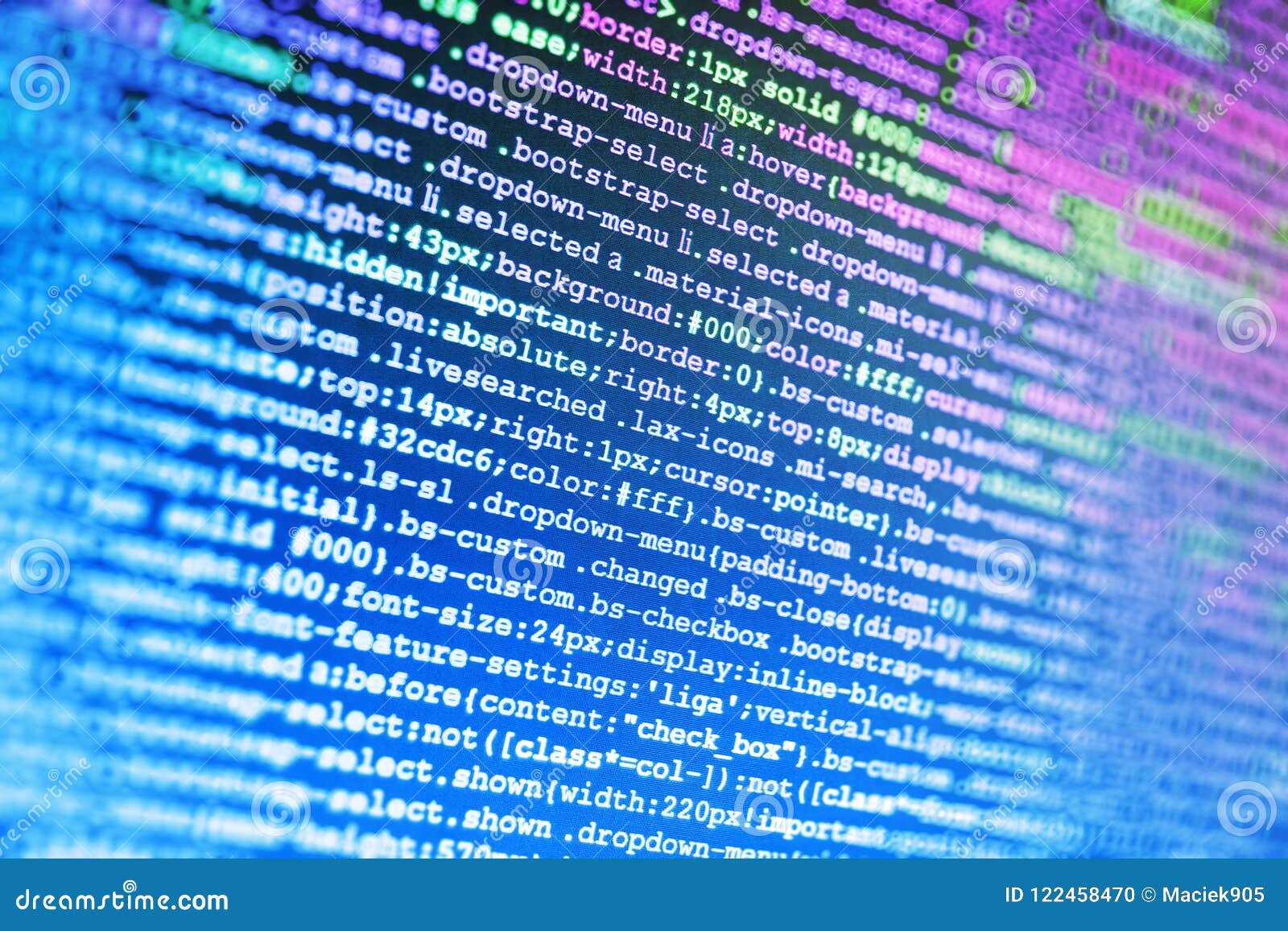 Close Up De Java Script, Do CSS E Do HTML Foto de Stock - Imagem de ...