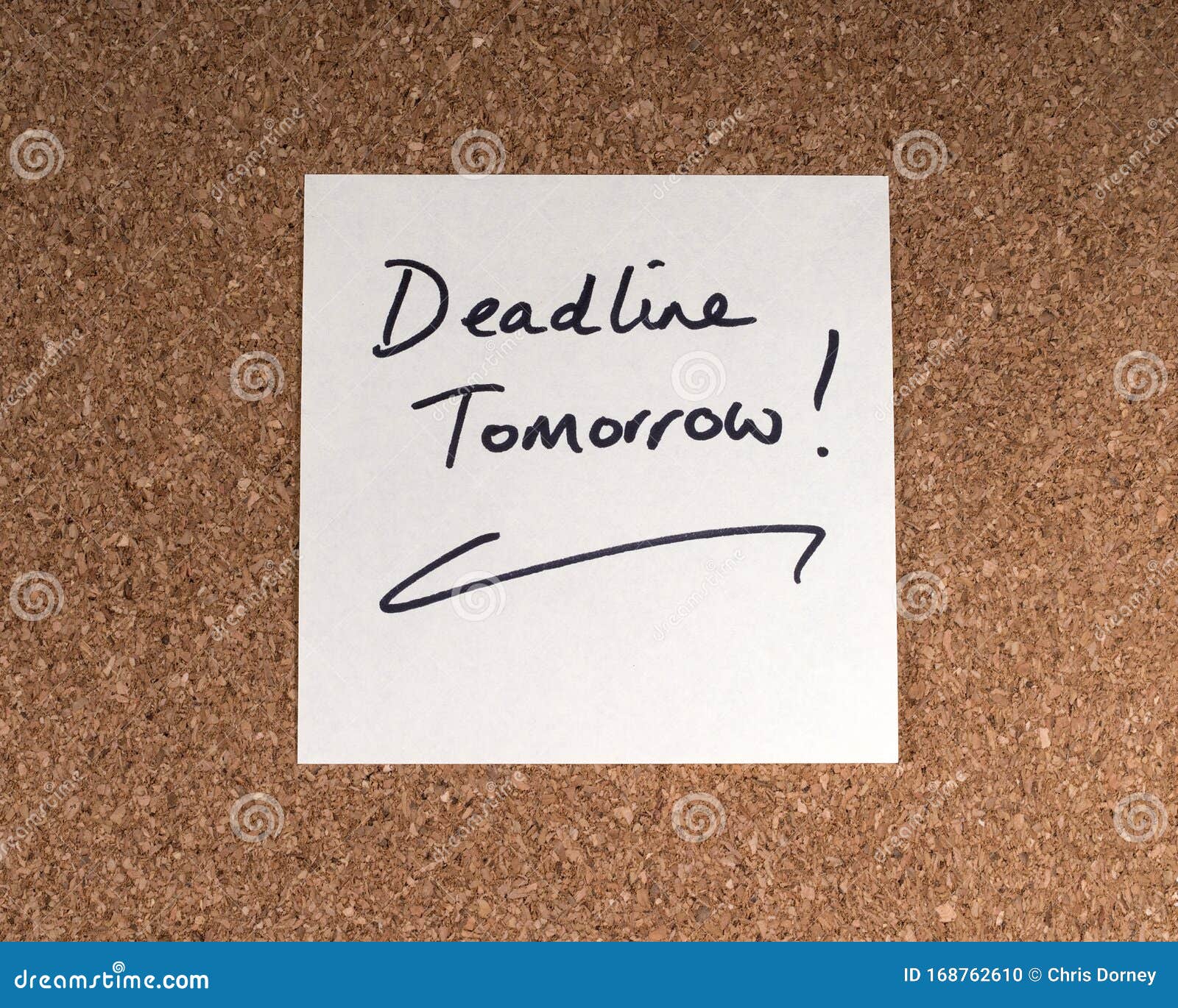 Deadline Tomorrow Memo stock photo. Image of paper, essay - 168762610