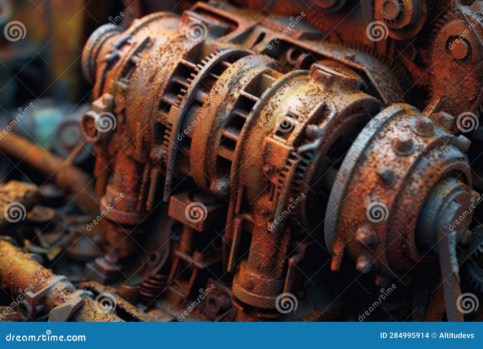 Close-up of Decaying Engine Parts with Rust Texture Stock Photo - Image ...