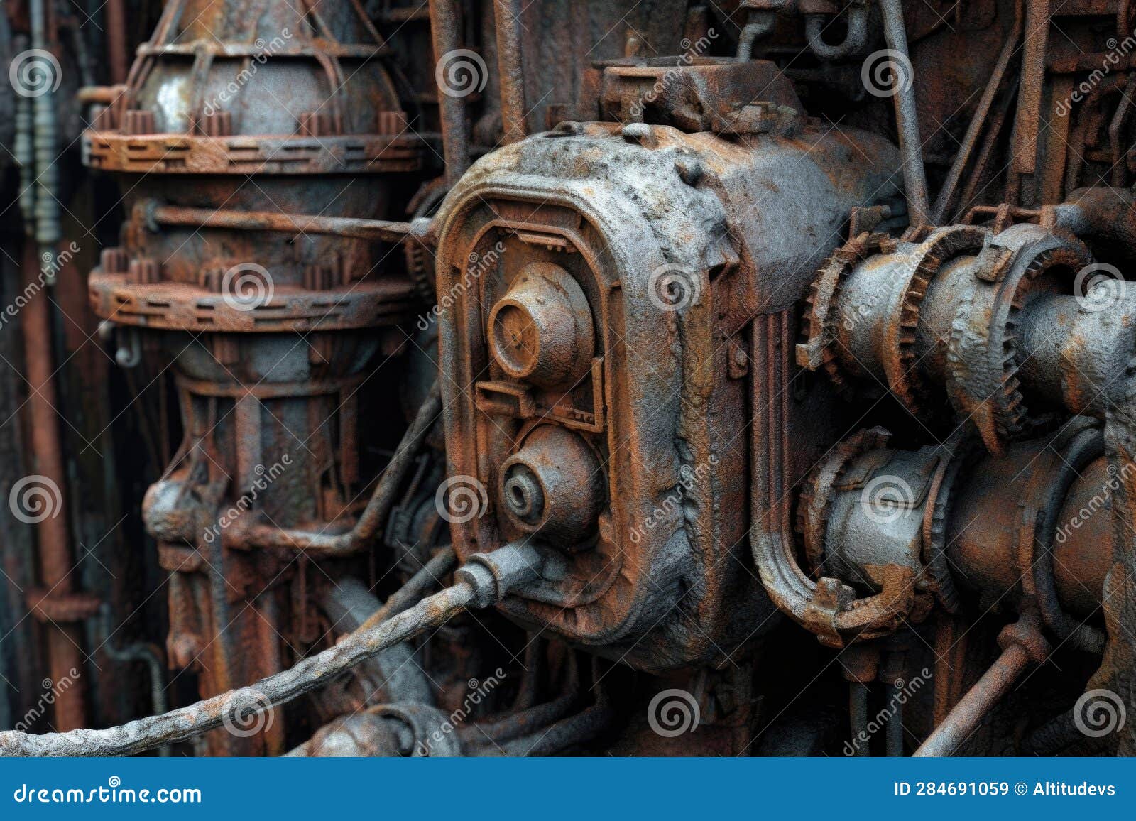 Close-up of Decaying Engine Parts with Rust Texture Stock Image - Image ...