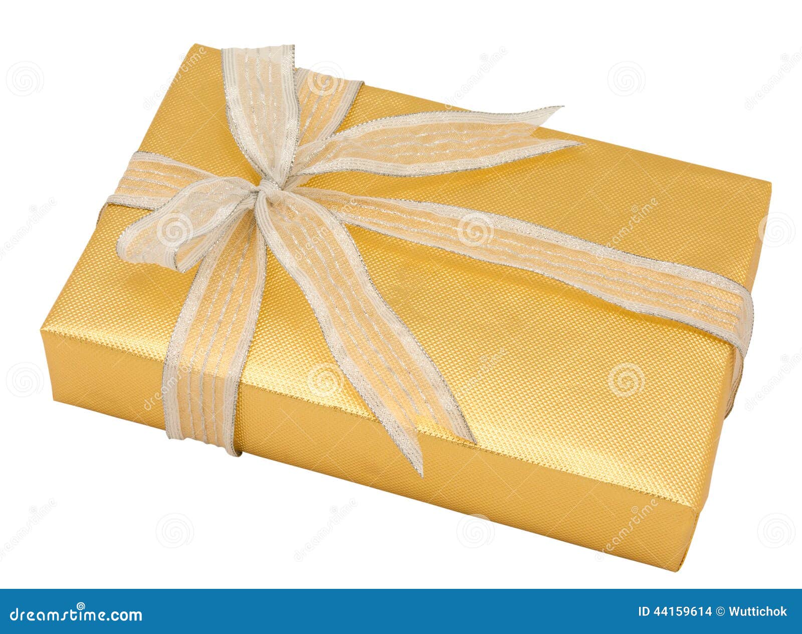 Close Up Decorative Gold Gift Wrapping Stock Photo - Image of celebrate ...
