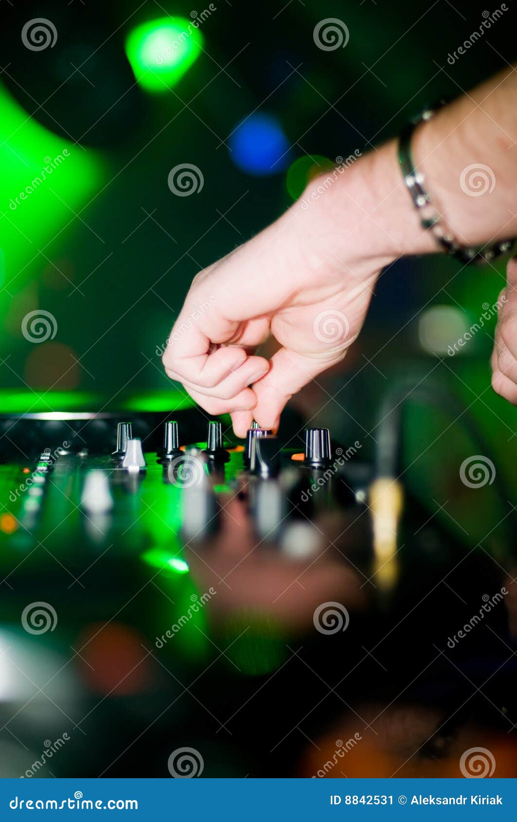 Close-up of deejay s hand stock image. Image of deejay - 8842531