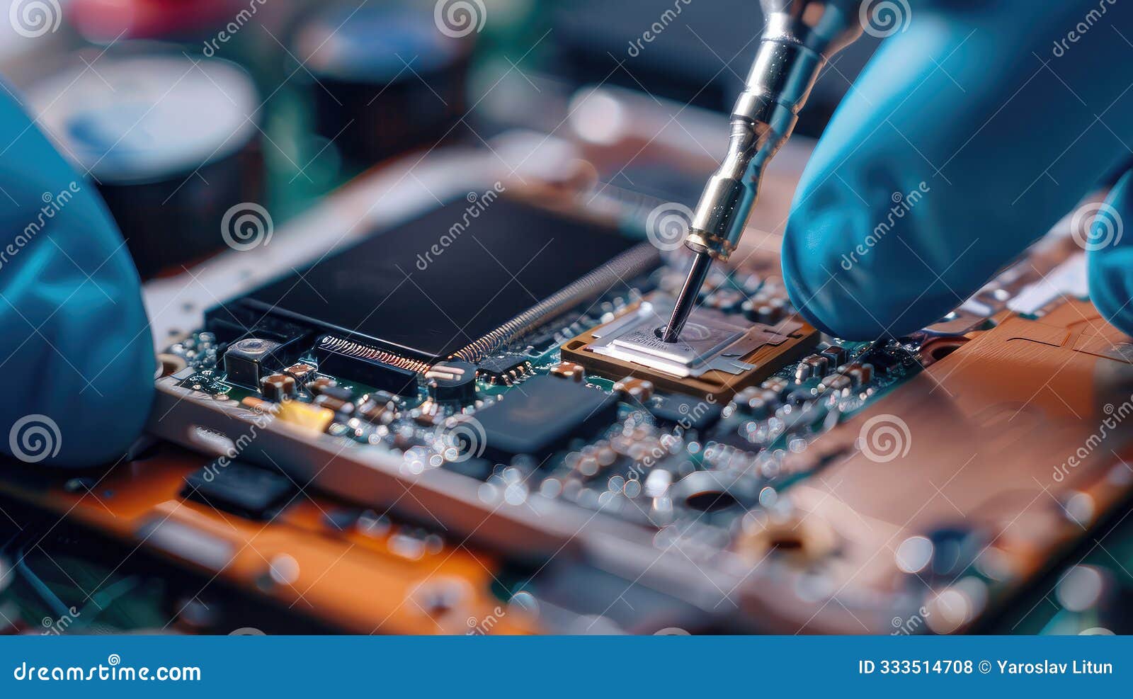 Close-up of a Delicate Process of Removing a Broken Camera Module from ...