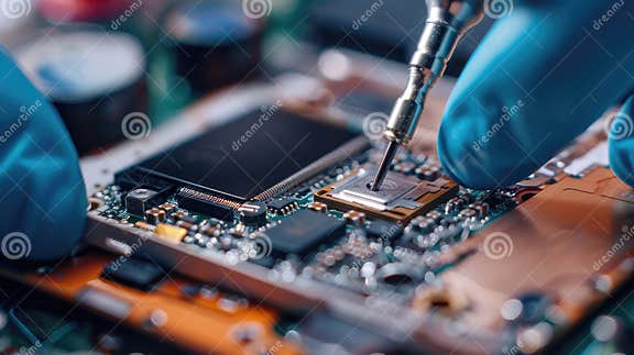 Close-up of a Delicate Process of Removing a Broken Camera Module from ...