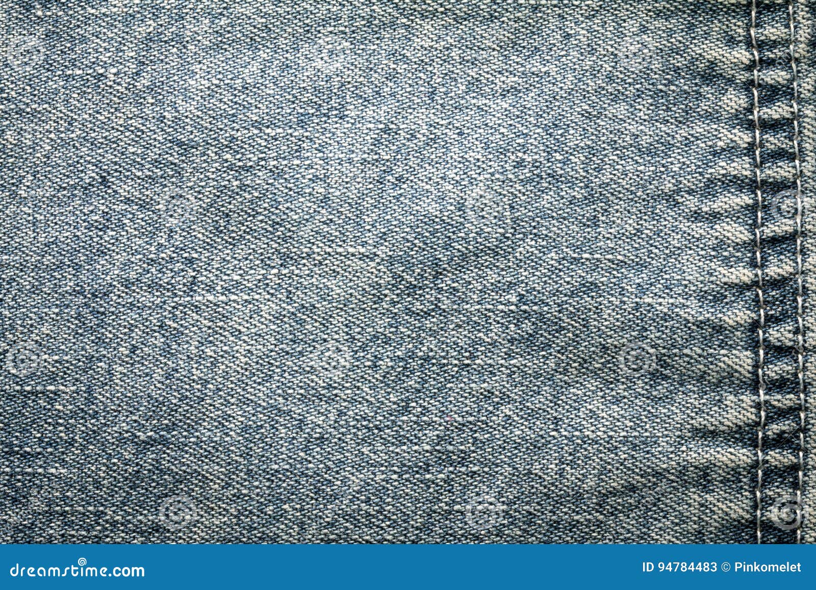 Close Up the Denim Blue Jeans Surface with Seam Texture Stock Image ...