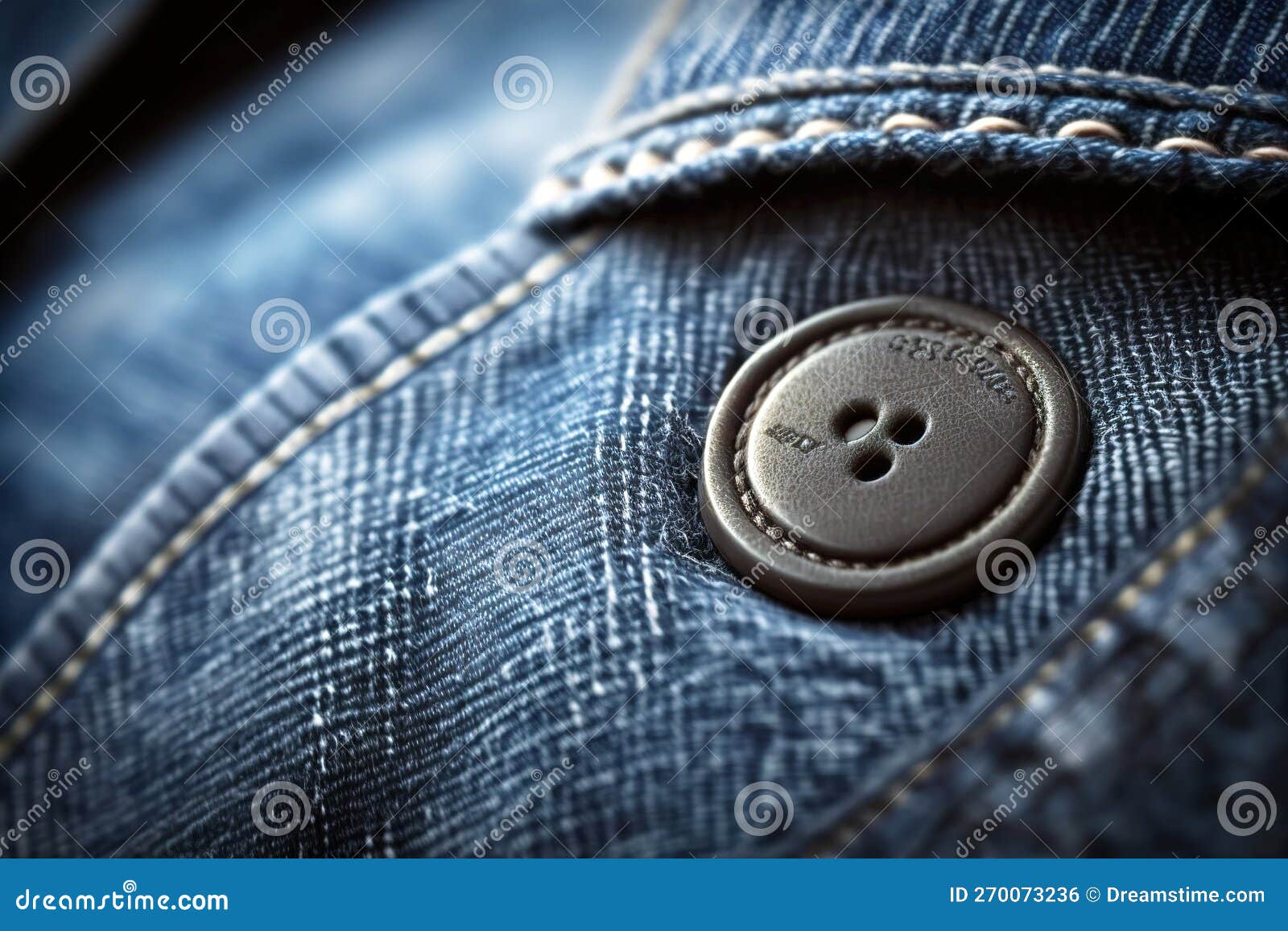 Close Up of Denim Jacket Button. Macro Photo Style Stock Photo - Image ...