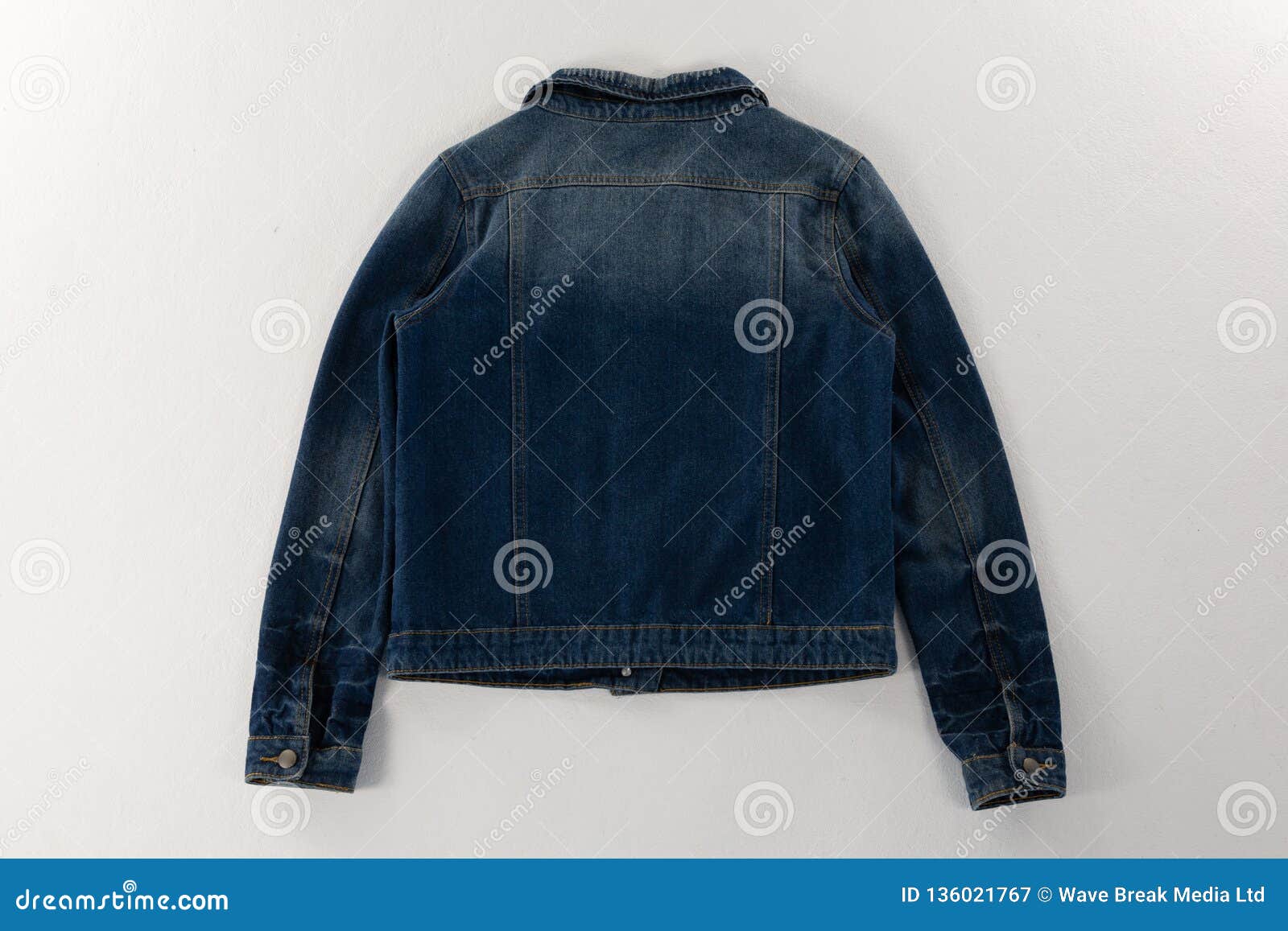 Denim Jacket on White Background Stock Image - Image of full, warm ...