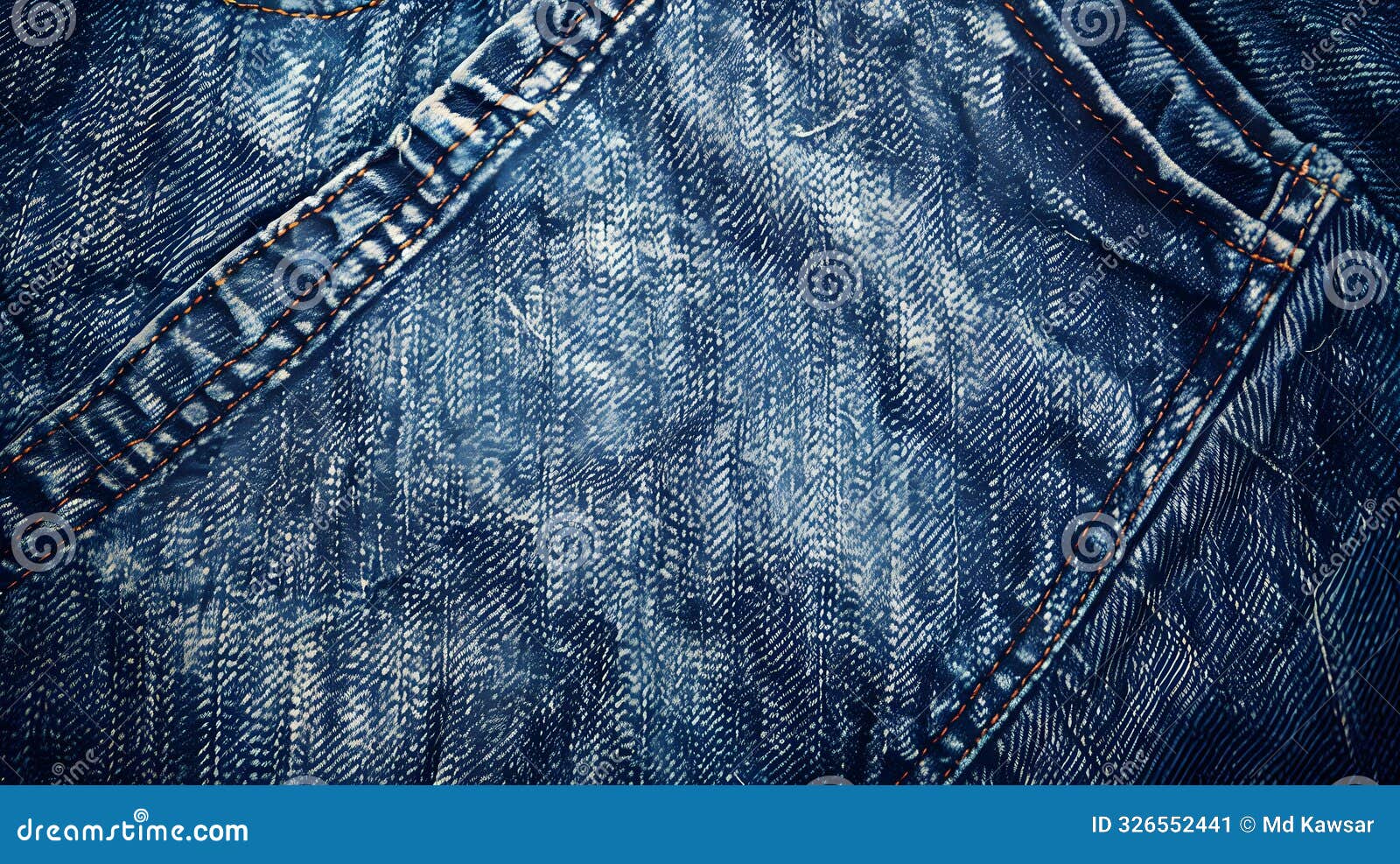 Close-up Denim Texture Background with Stitching Stock Illustration ...