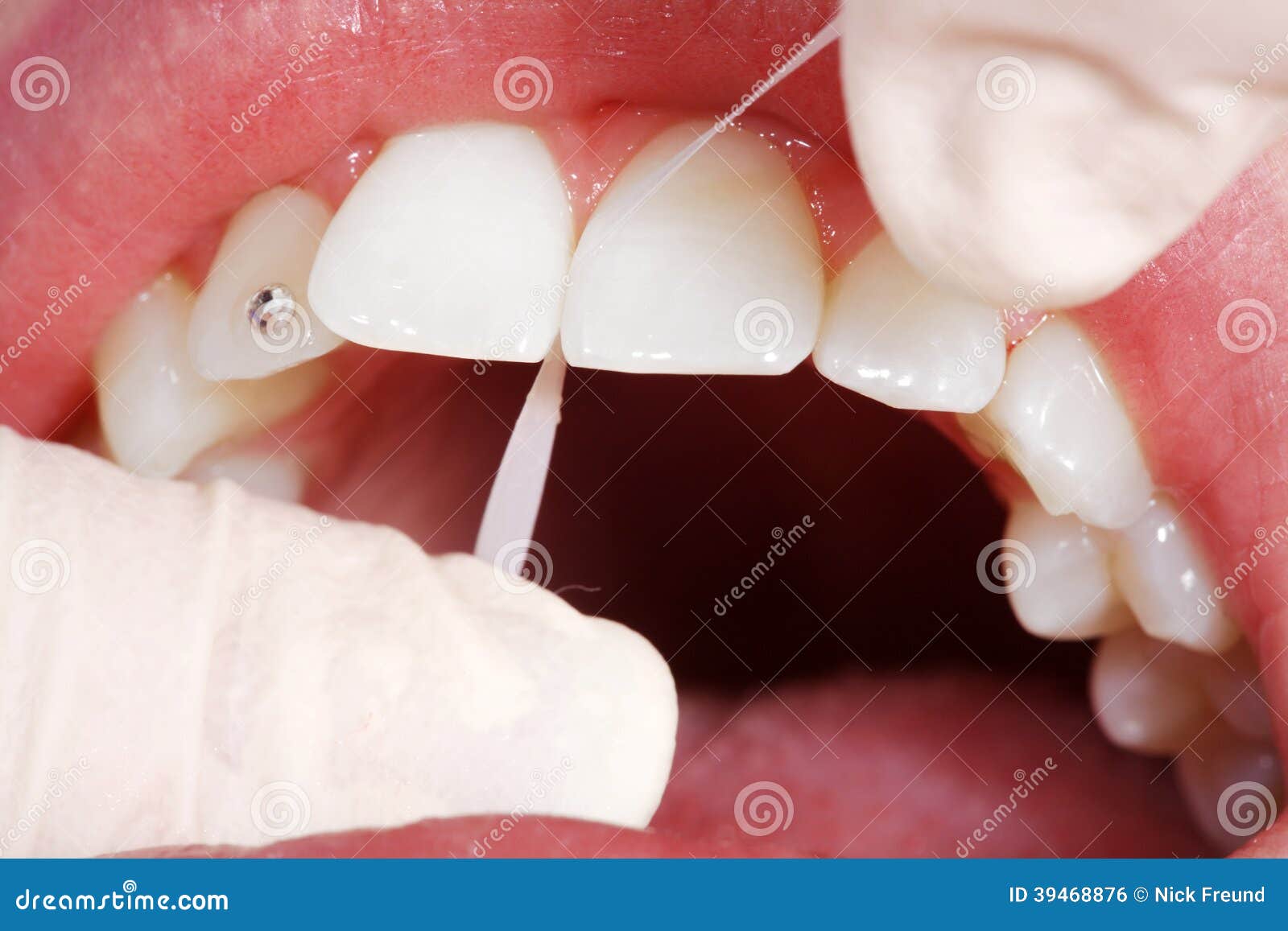 Close-up dental floss stock photo. Image of health, female - 39468876