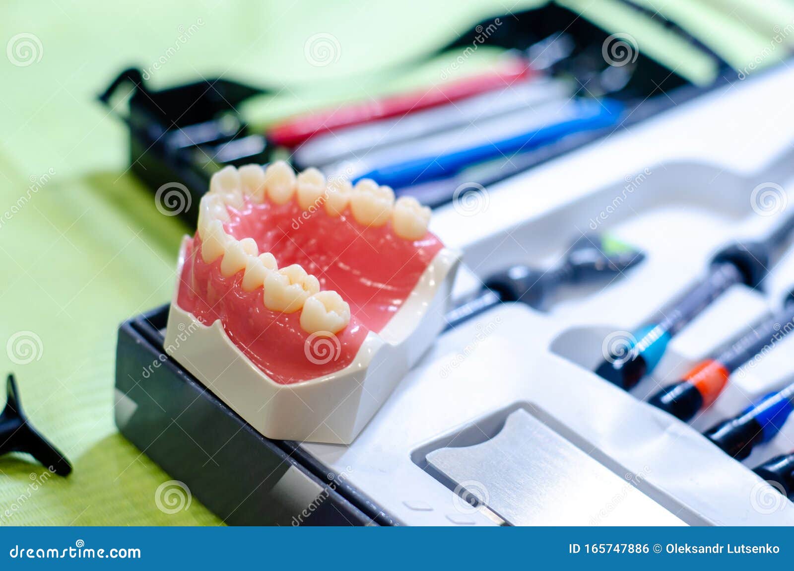 Close-up of Denture Manufacturing Process Stock Photo - Image of ...