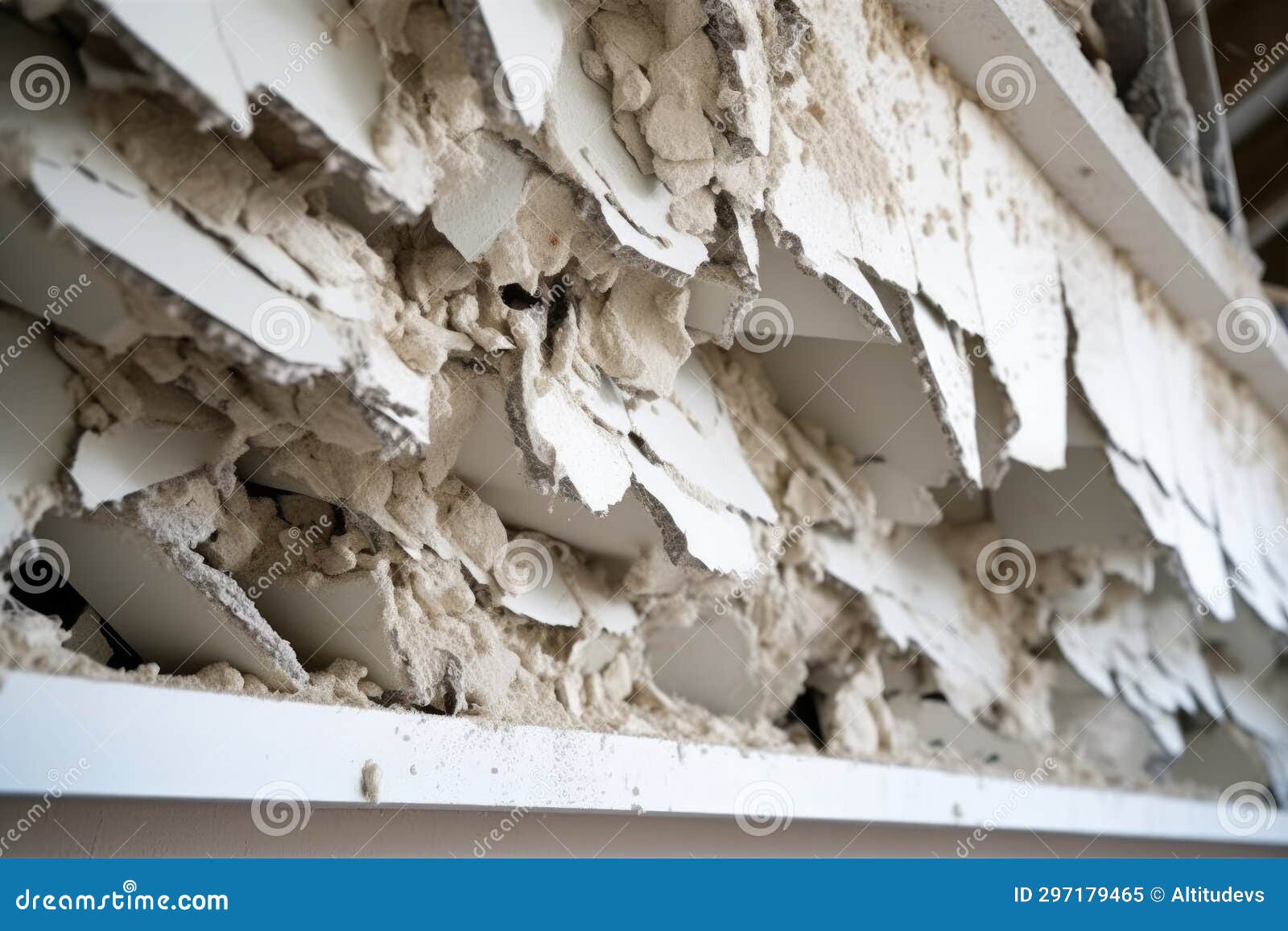 Close Up of Destroyed Drywall Section Stock Image - Image of close ...