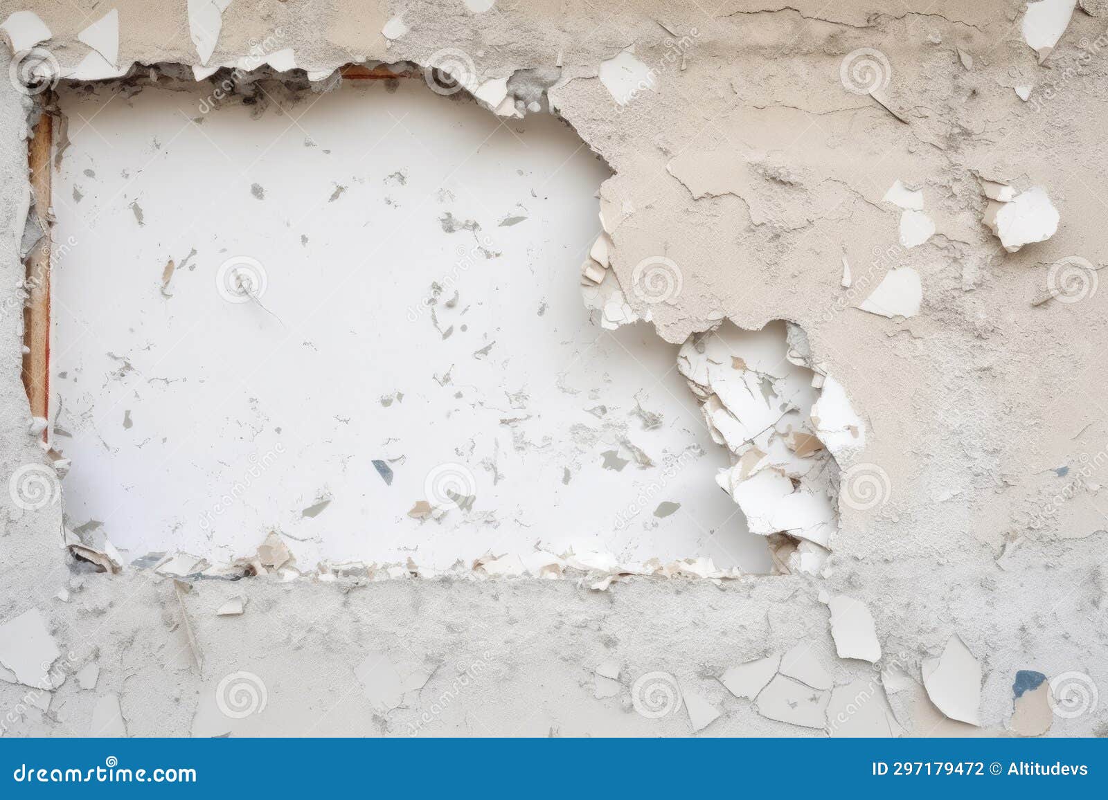Close Up of Destroyed Drywall Section Stock Photo - Image of interior ...