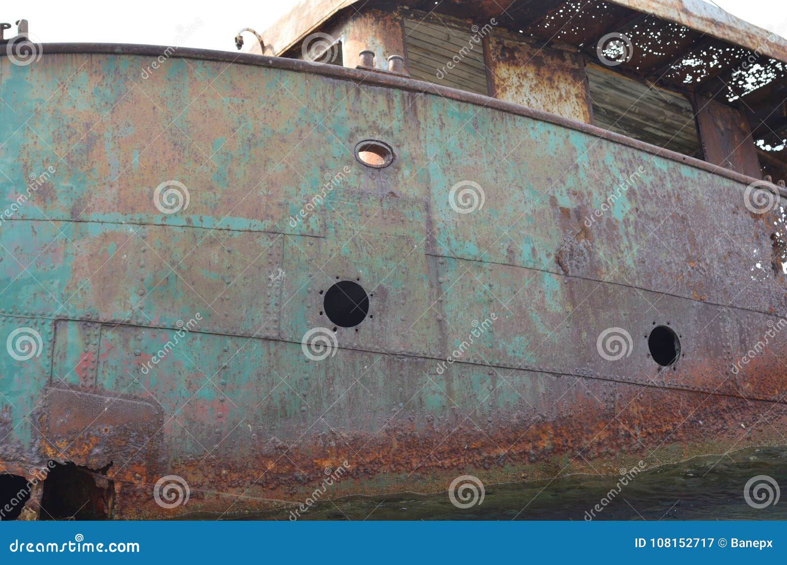 Close-up of an Old Rusty Ship Stock Image - Image of aground, naval ...