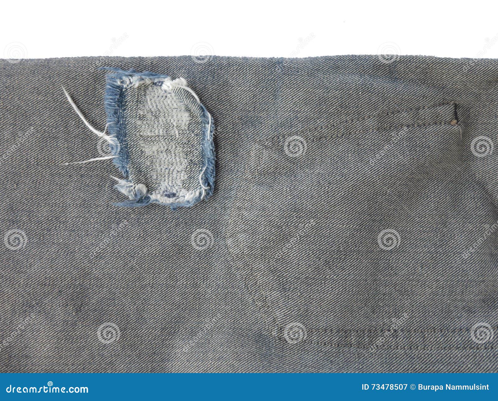 Close Up of Destroyed Torn Denim Blue Jeans Patch Stock Image - Image ...