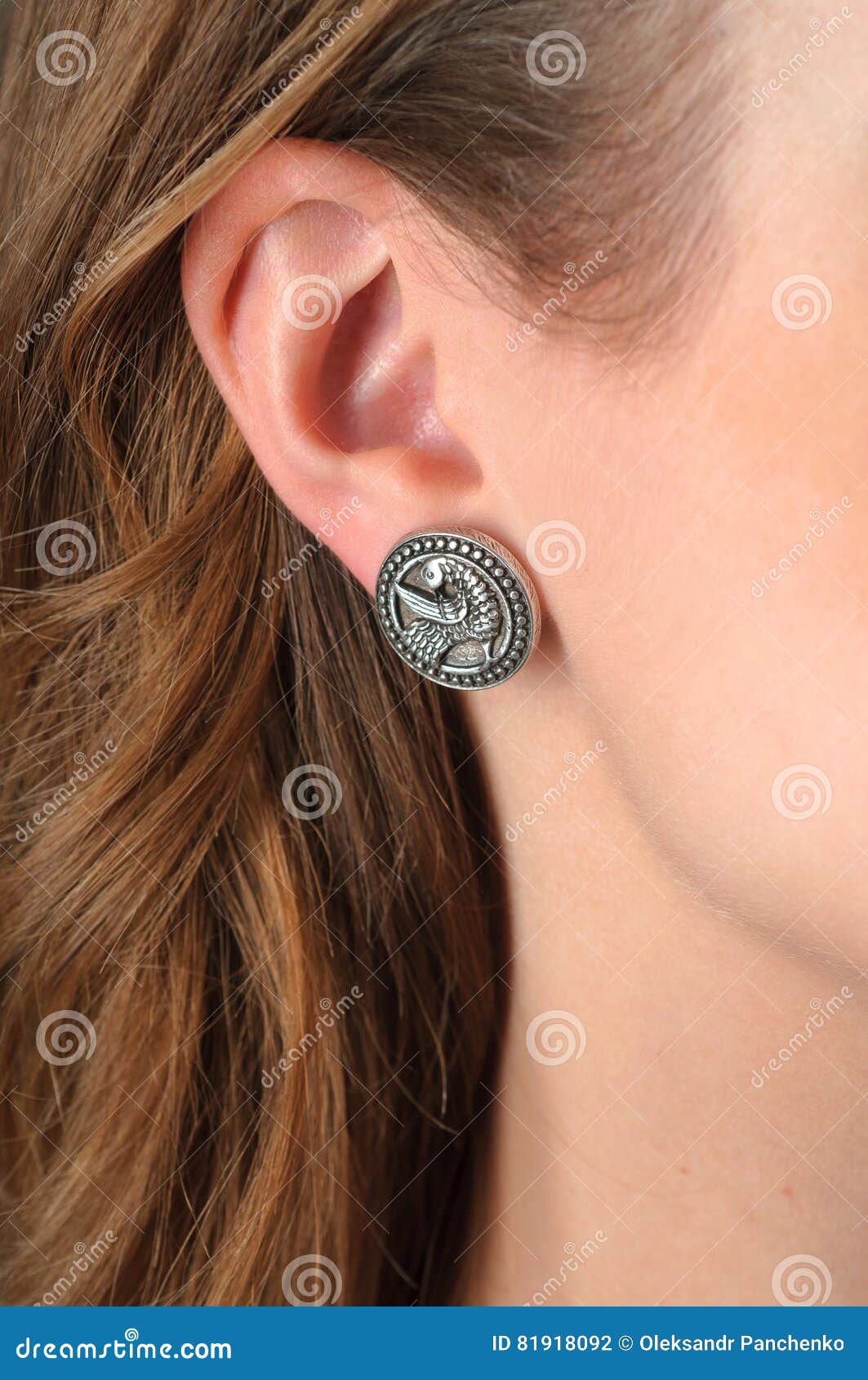 Close Up Detail of a Earing on a Female Model Stock Photo - Image of ...