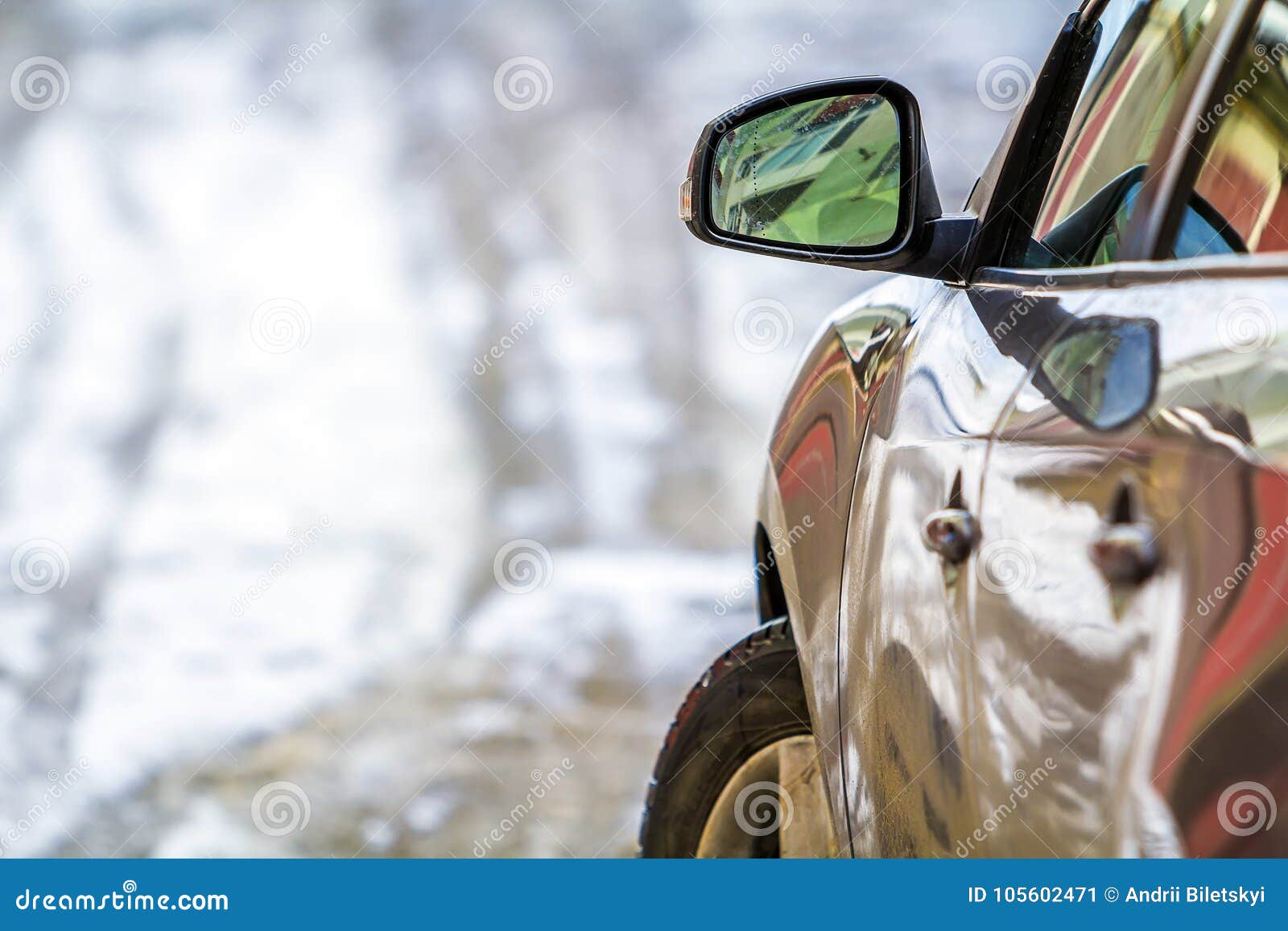 Close-up Detail Image of a Car with Side View Mirror Stock Image ...