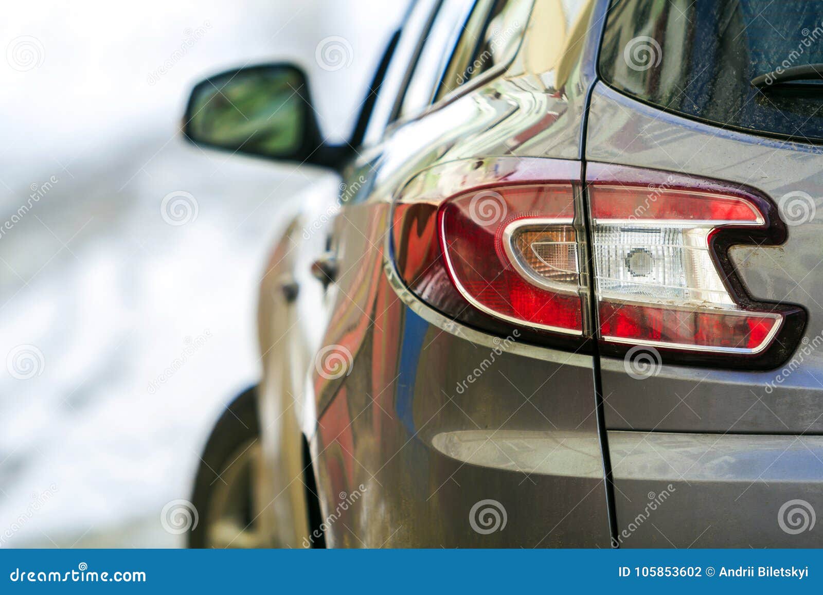 Close-up Detail Image of a Car with Side View Mirror Stock Photo ...