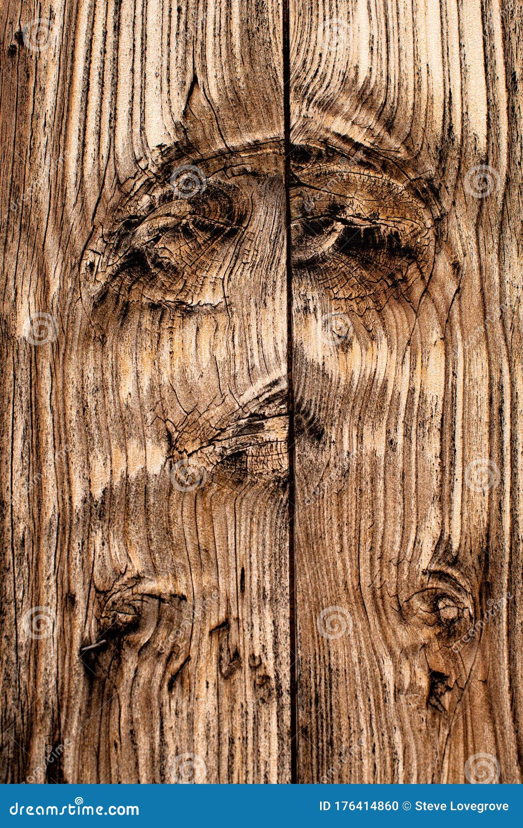 Close Up Detail of Knots and Patterns in a Section of Timber Stock ...