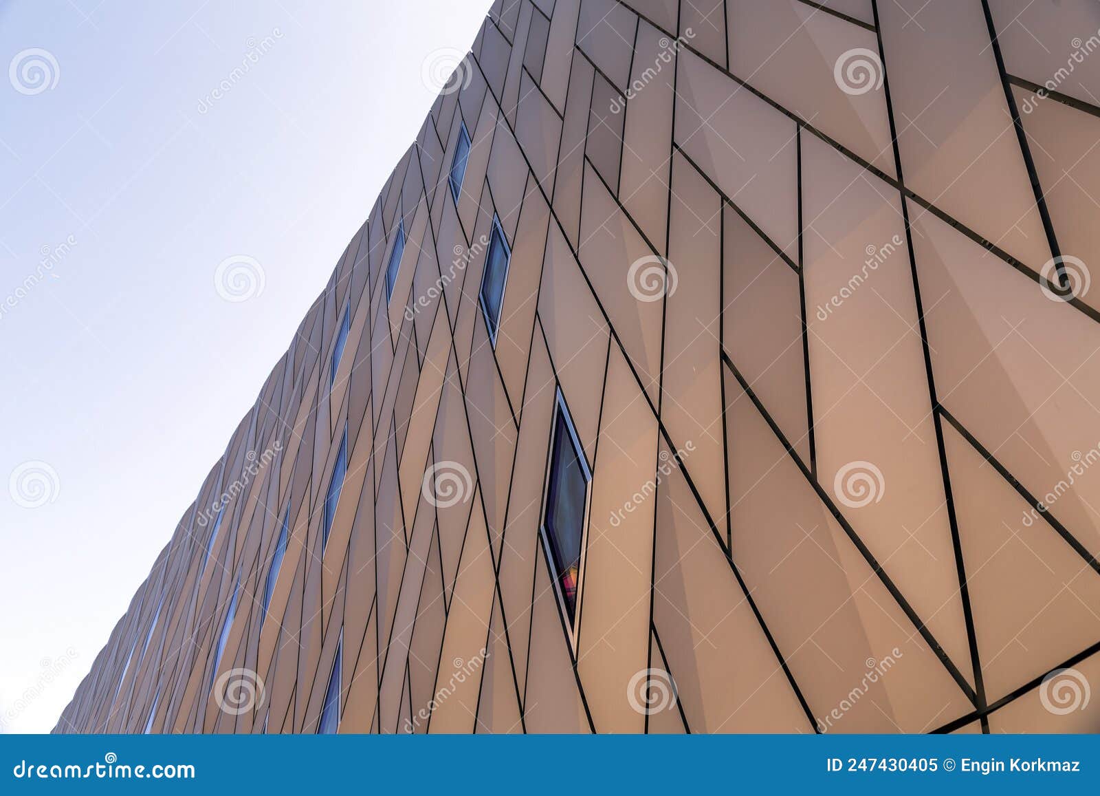 Close Up Detail from a Modern Building Facade with Geometric Rhombus ...