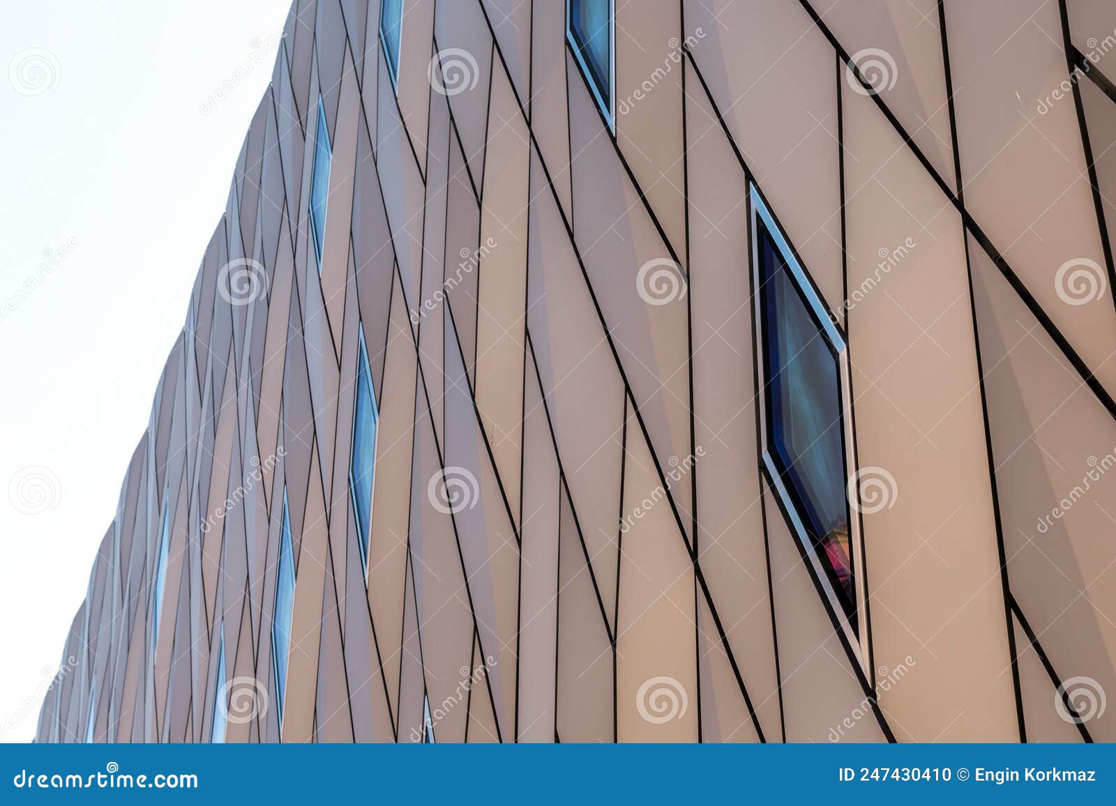 Close Up Detail from a Modern Building Facade with Geometric Rhombus ...