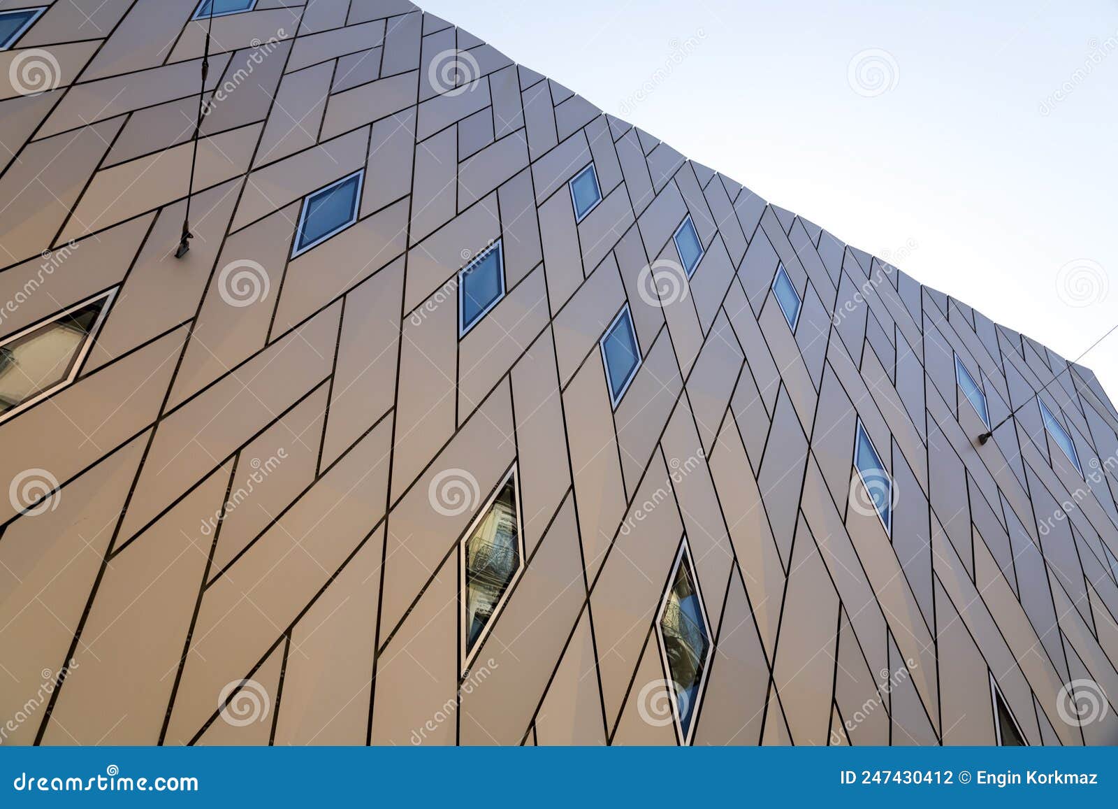 Close Up Detail from a Modern Building Facade with Geometric Rhombus ...