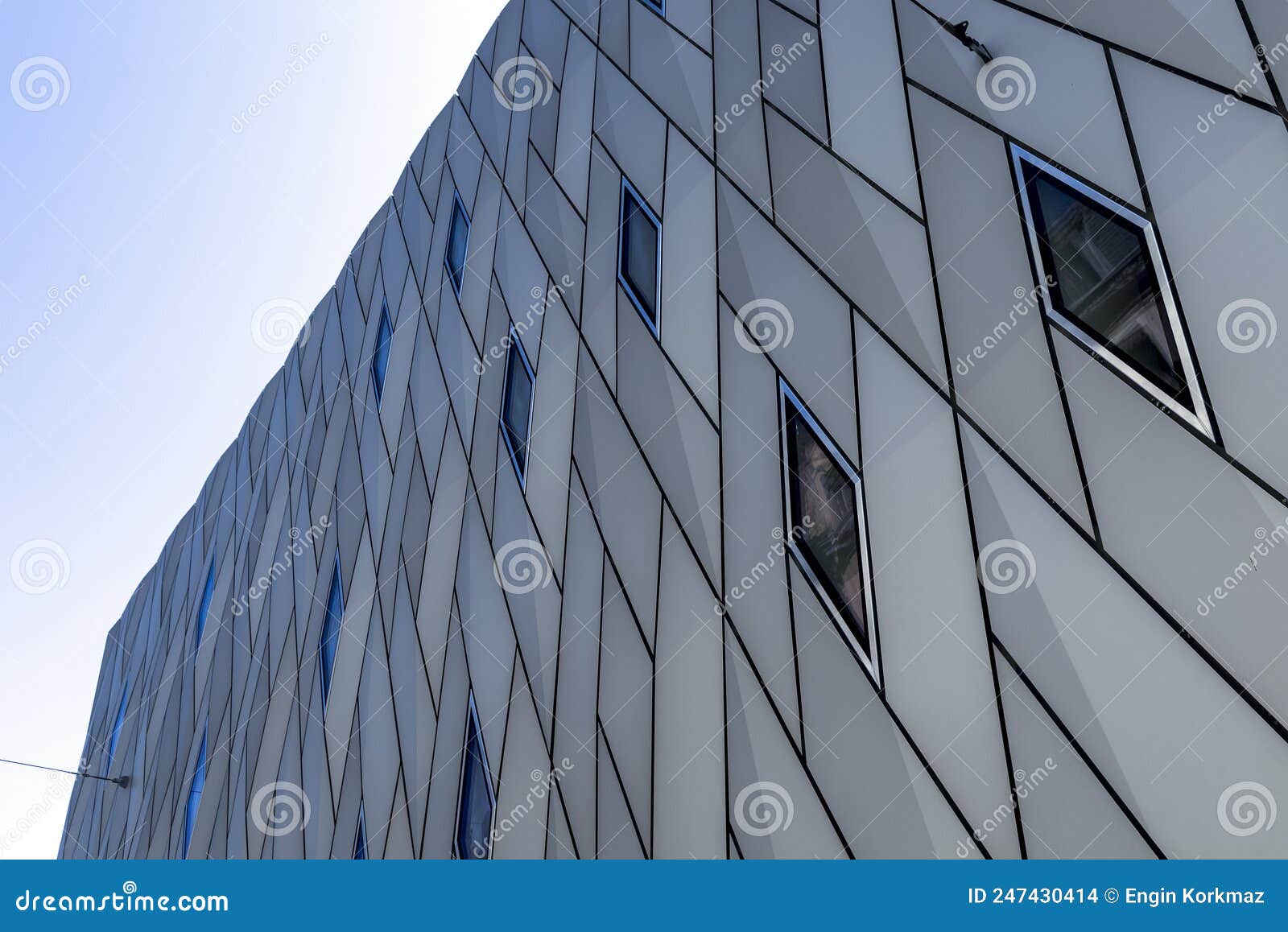 Close Up Detail from a Modern Building Facade with Geometric Rhombus ...