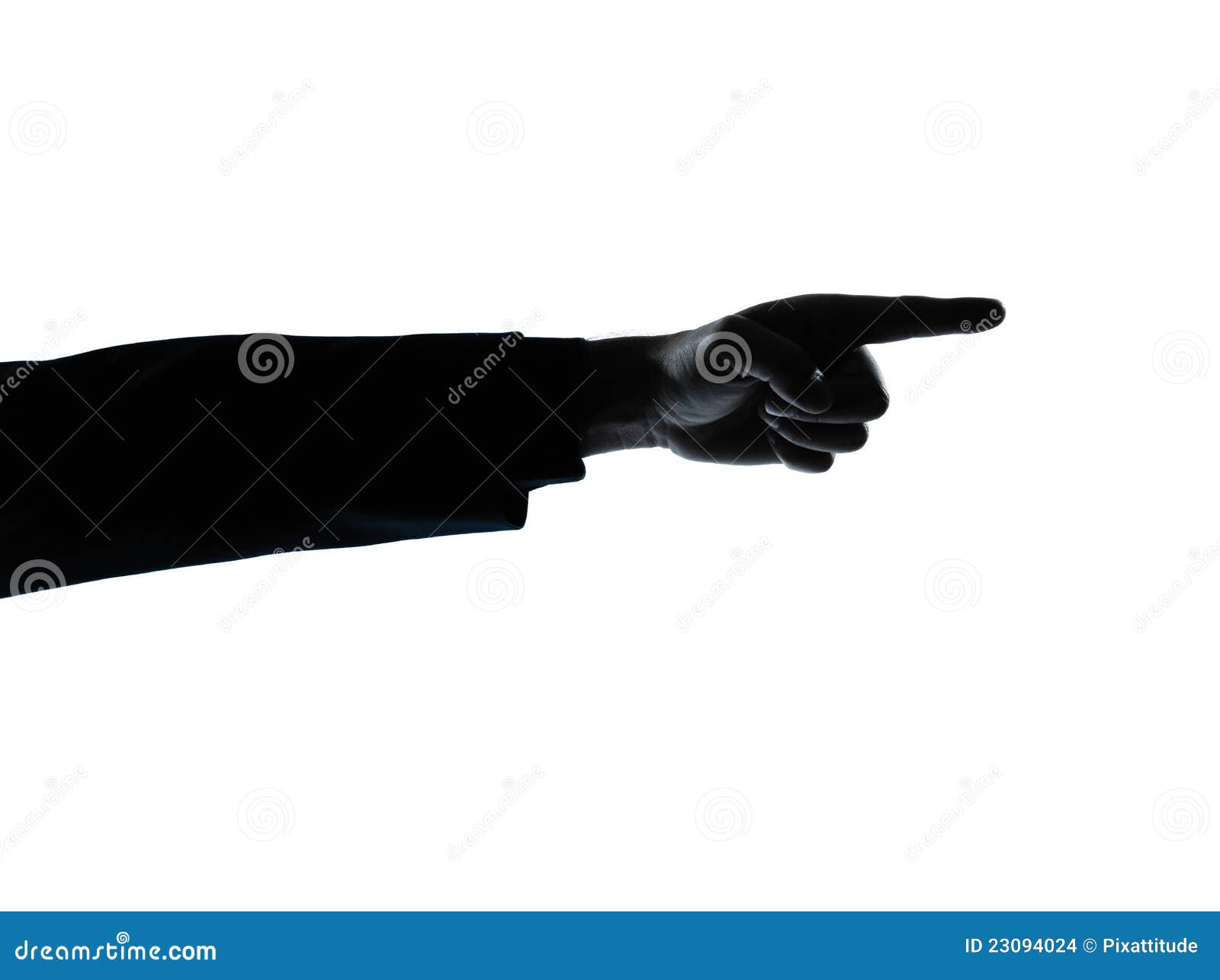 Close Up Detail One Man Hand Pointing Silhouette Stock Photo ...