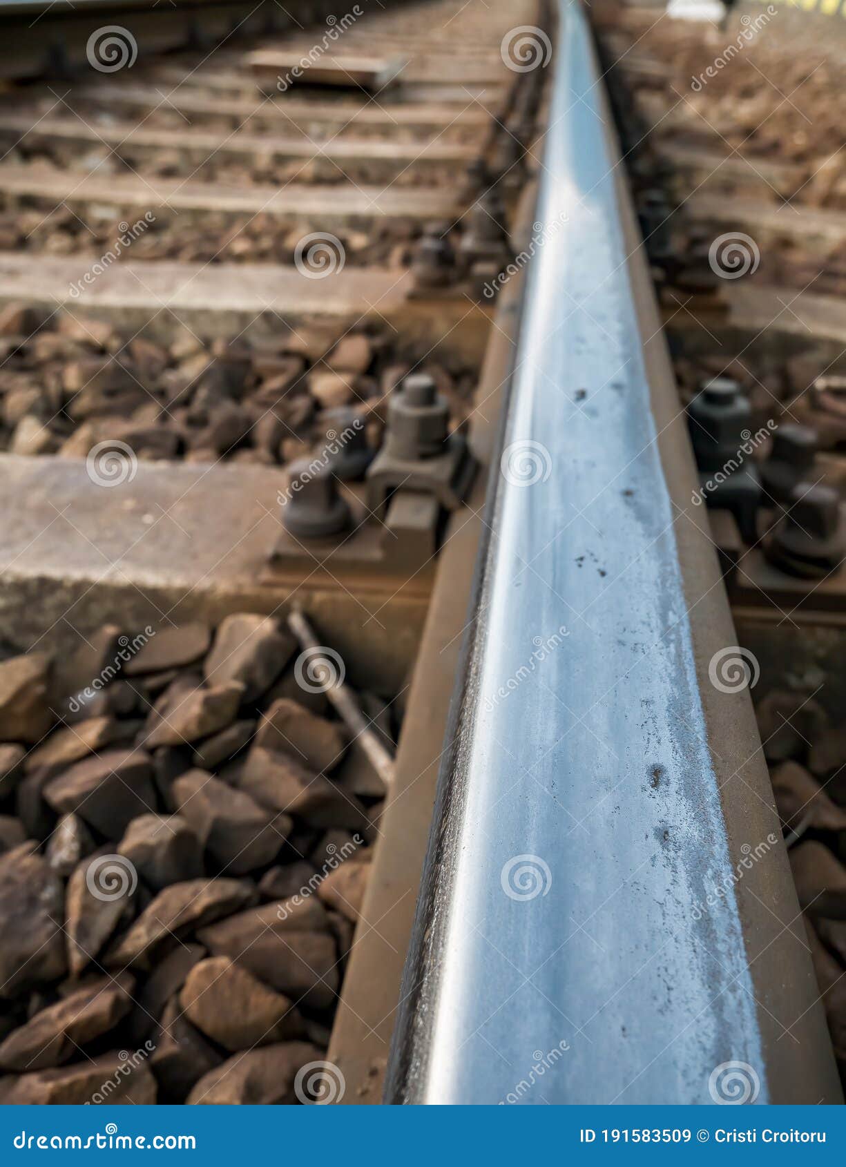 Close-up Detail with a Railroad Track. Selective Focus Stock Image ...
