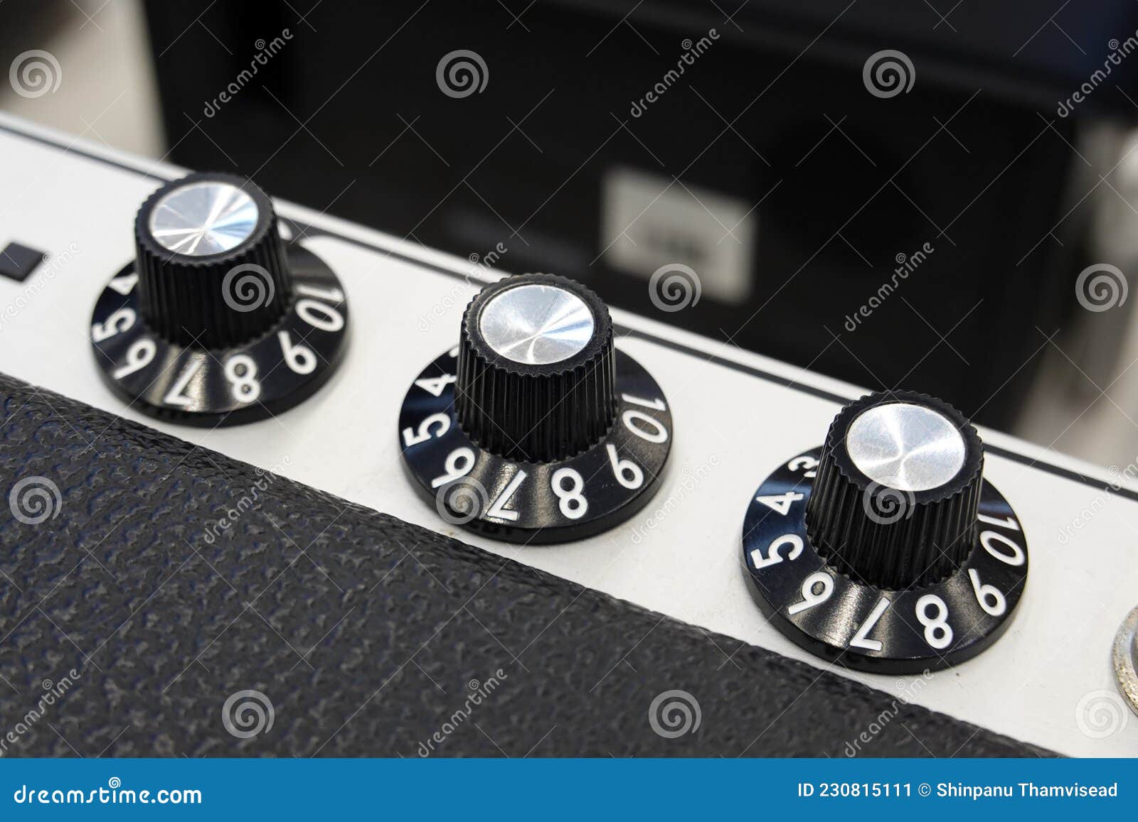 Close-up Detail of Sound Volume Controls from the Amplifier. Stock ...