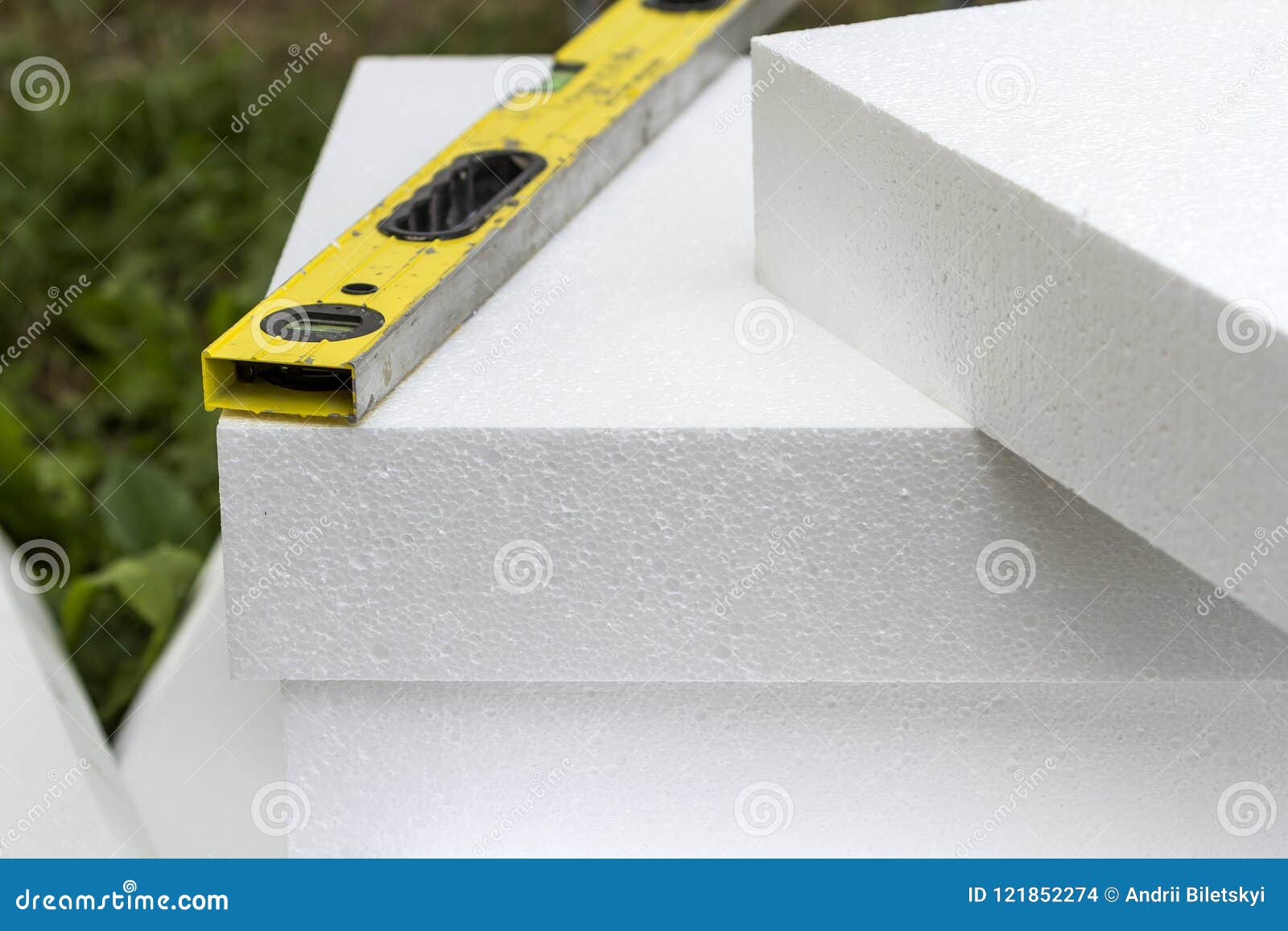 Close-up Detail of Stack of White Rigid Polyurethane Foam Sheets for ...