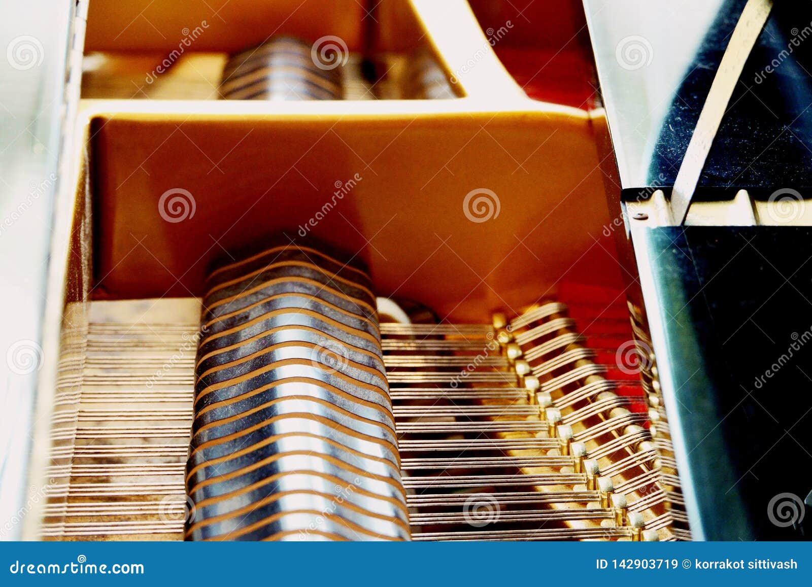 Close Up Detailed Inside of Grand Piano Stock Image - Image of close ...