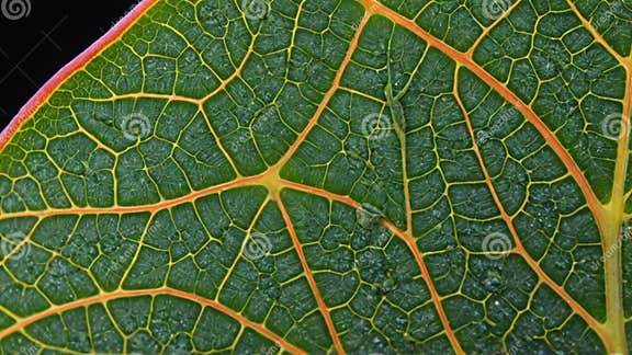 A Close-up of a Detailed Model of a Plant Leaf Under a Microscope ...