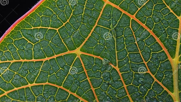 A Close-up of a Detailed Model of a Plant Leaf Under a Microscope ...