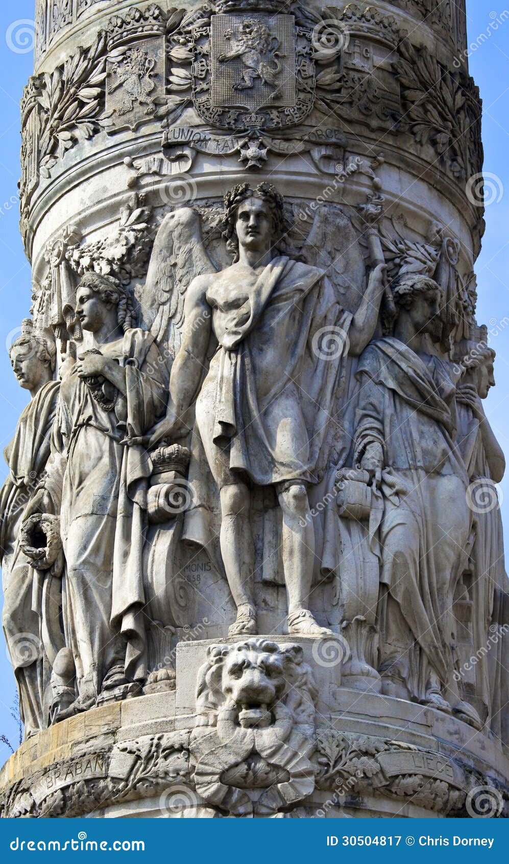 Close-up Details on the Congress Column in Brussels Stock Image - Image ...