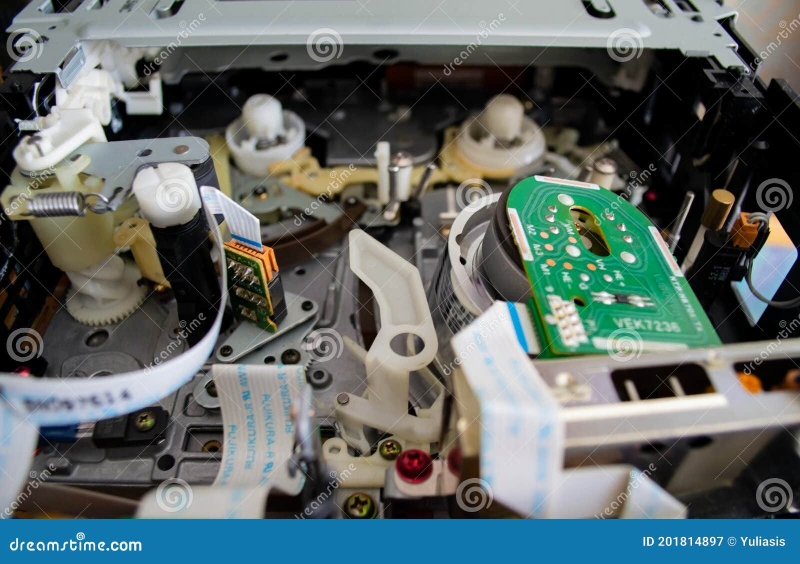 Close - Up of Details Inside a VCR with a Cassette Receiver Stock Image ...