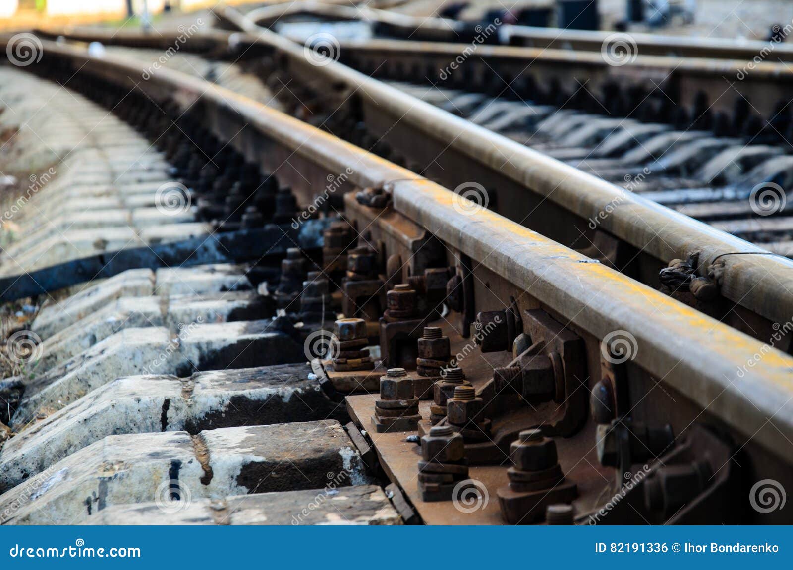 Close-up of Details of Railroad Track Stock Photo - Image of freight ...