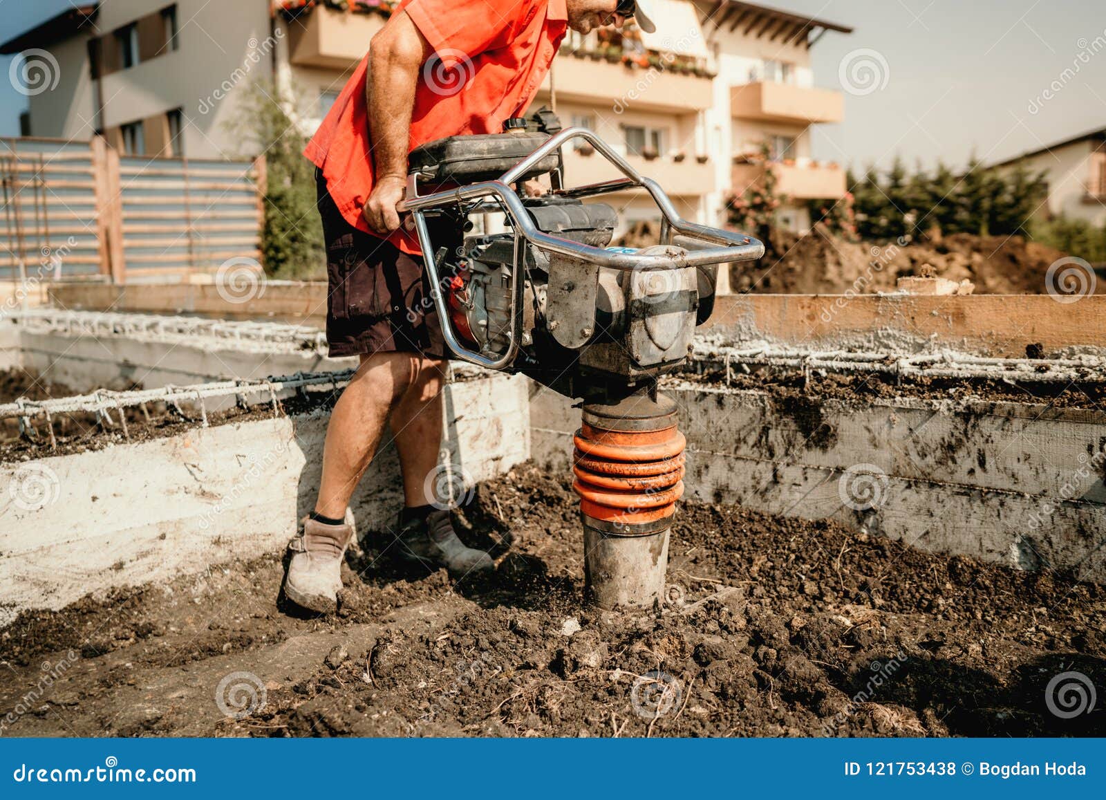 Details of Vibratory Compactor at Construction Site Stock Photo - Image ...