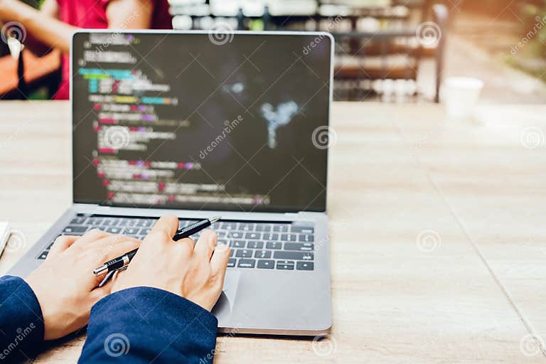 Close Up Developer Programming And Coding Technology Website Design Safety Of The Social World