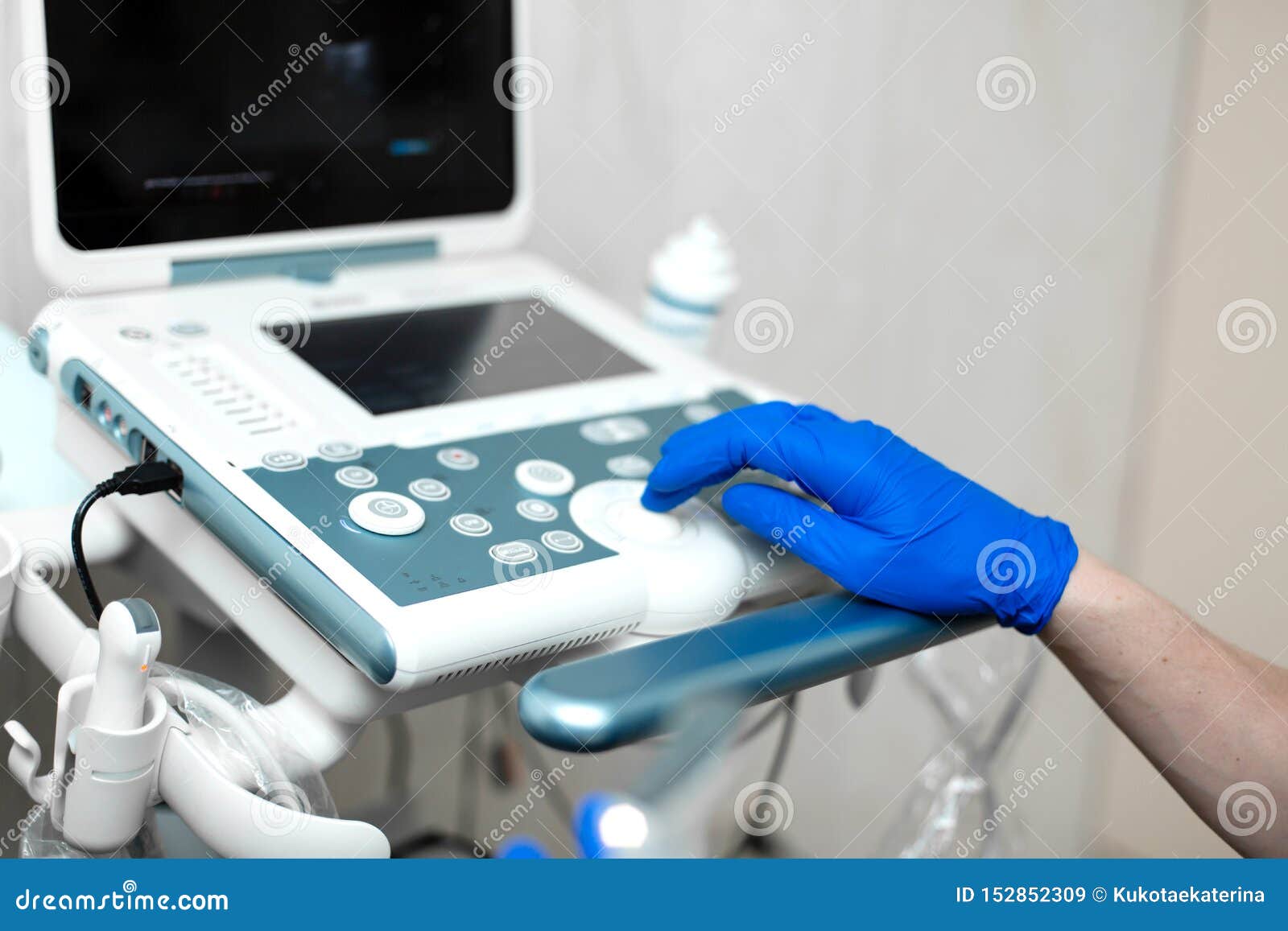 Close Up Device for Ultrasound Exam on Clinic Stock Image - Image of ...