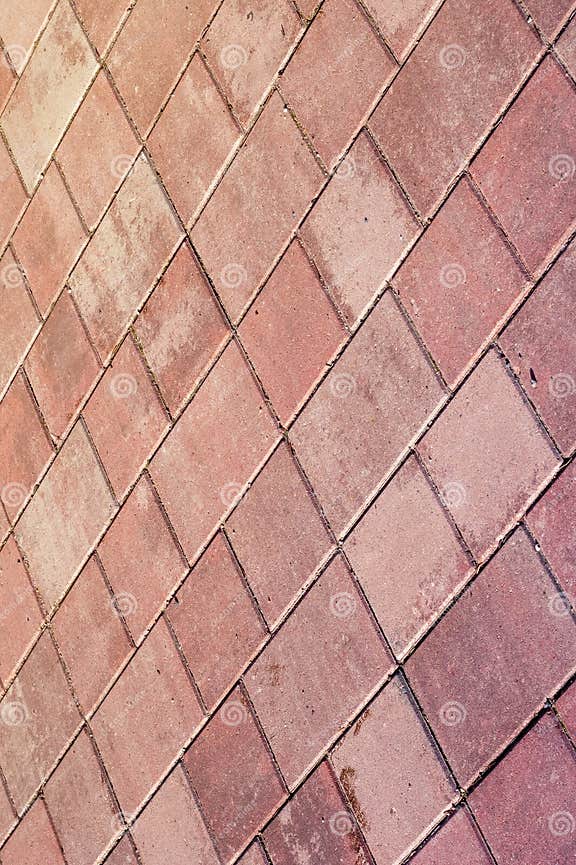 Close Up of Diagonal Red Brick Flooring with Rectangle Pattern Stock ...