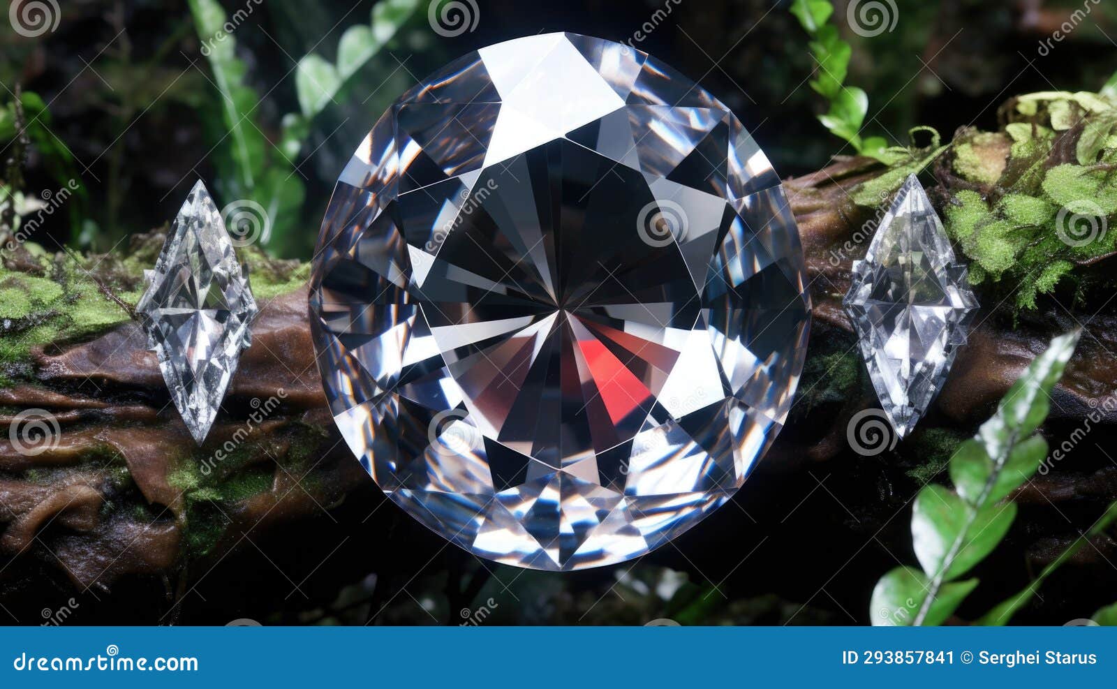 A Close Up of a Diamond on a Tree Branch, AI Stock Illustration ...