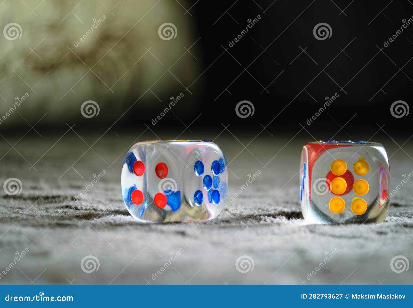 Close-up of Dice Made of Transparent Plastic Stock Image - Image of ...
