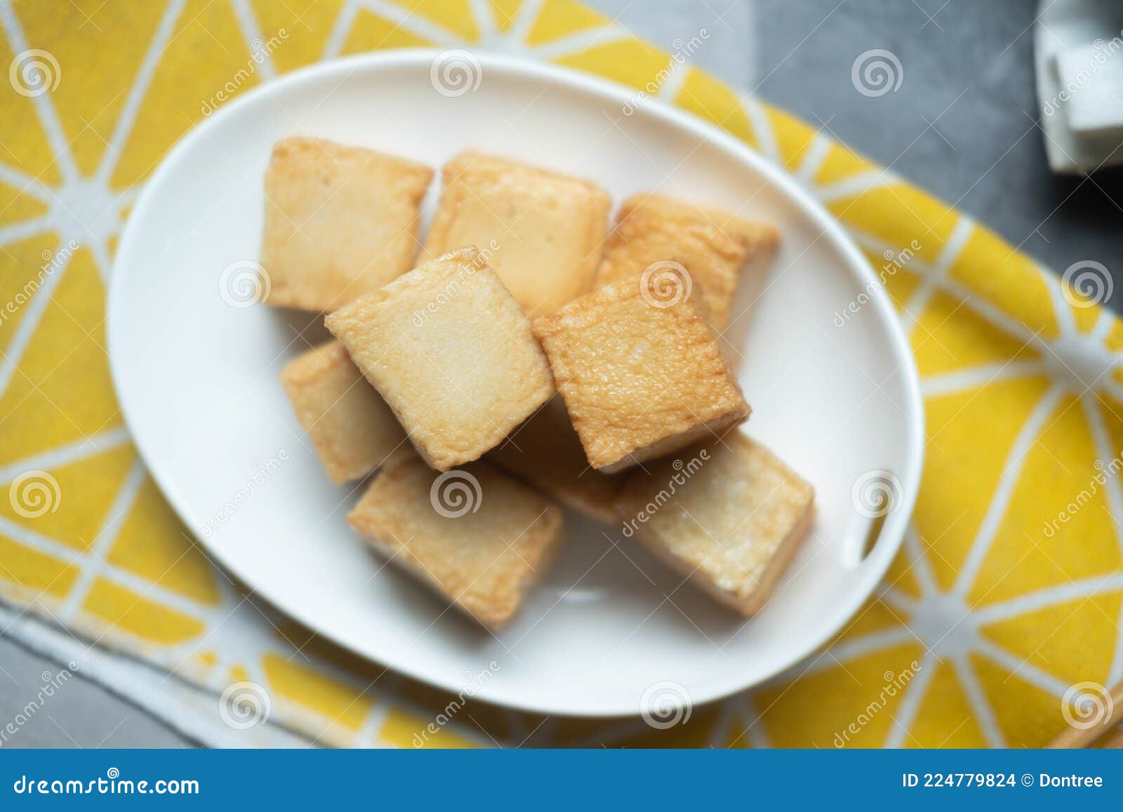 Close Up of Diced Fish Tofu Stock Photo - Image of cuisine, meal: 224779824