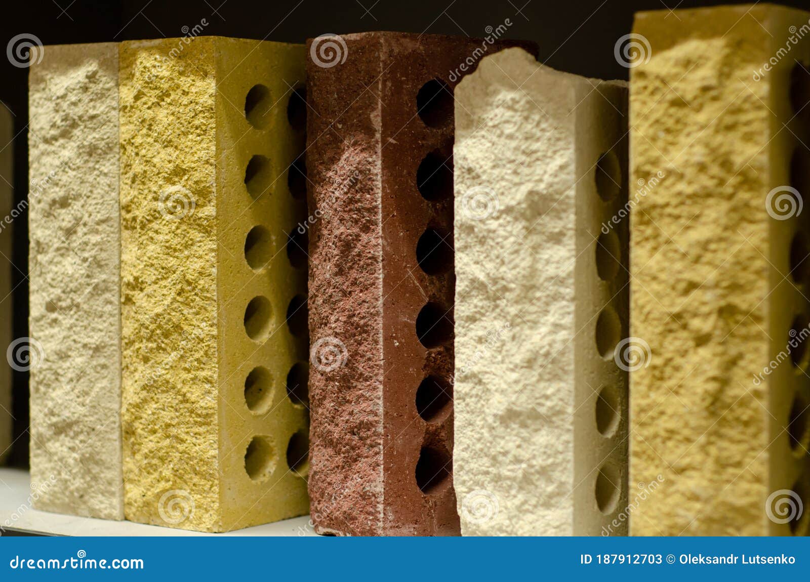 Close-up of Different Colored Bricks Stock Image - Image of fired ...