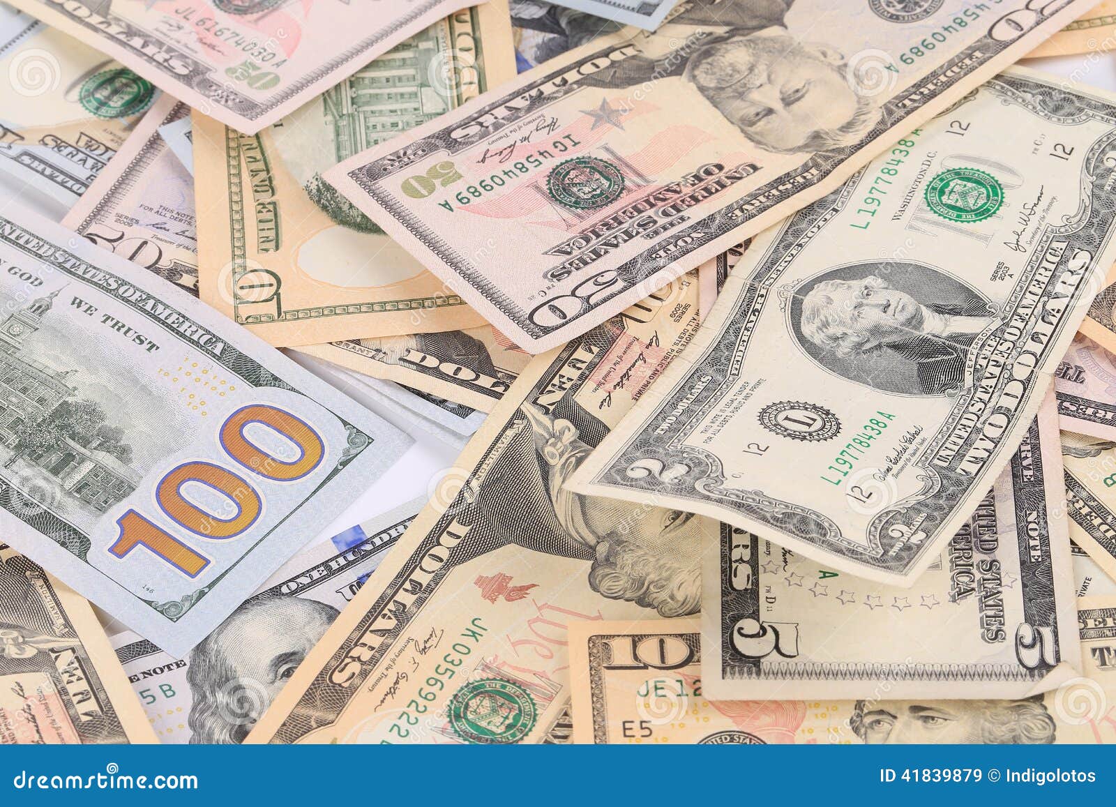Close Up of Different Dollar Bills. Stock Image - Image of business ...