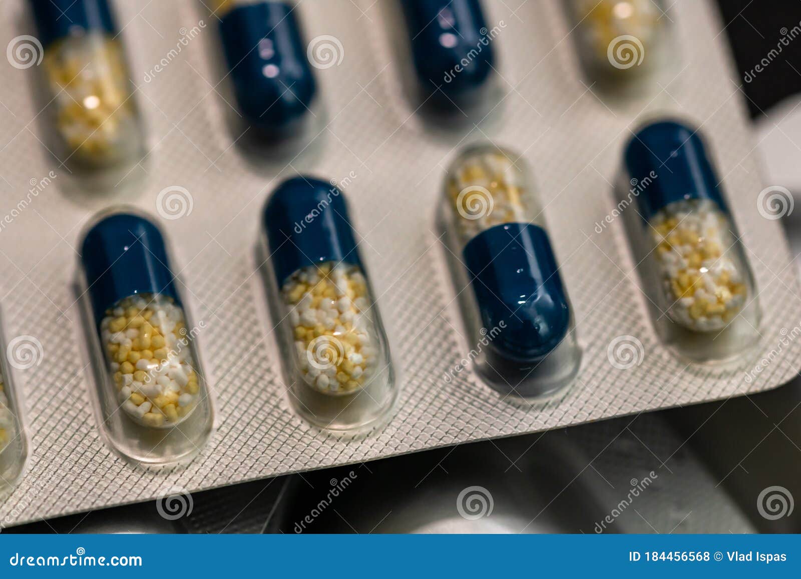 Close Up of Different Types of Painkillers, Antibiotics, Vitamins ...