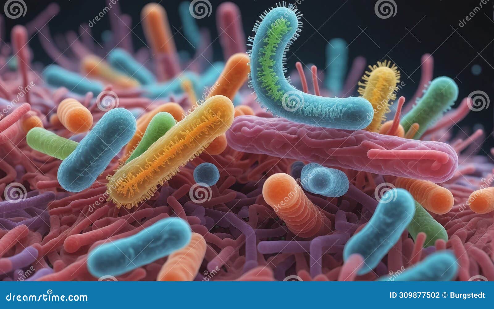 Close-up of Differently Colored Prokaryotes for Example Escherichia ...