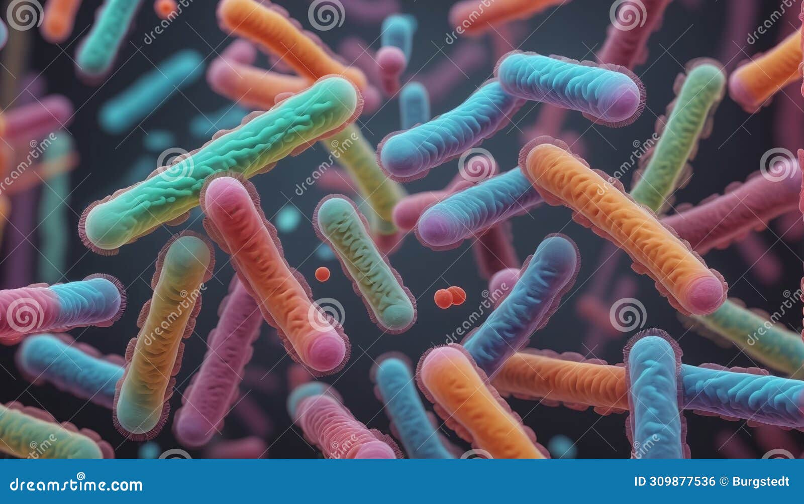 Close-up of Differently Colored Prokaryotes for Example Escherichia ...